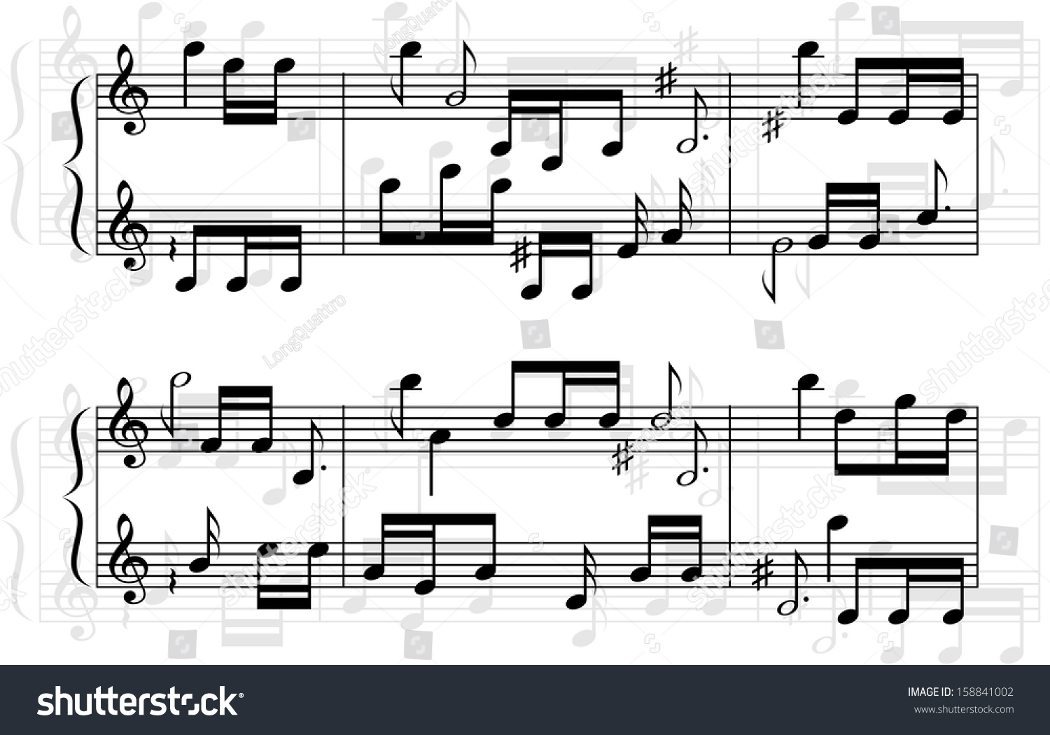 Notes de musique noire sur fond : image vectorielle de stock (libre de ...