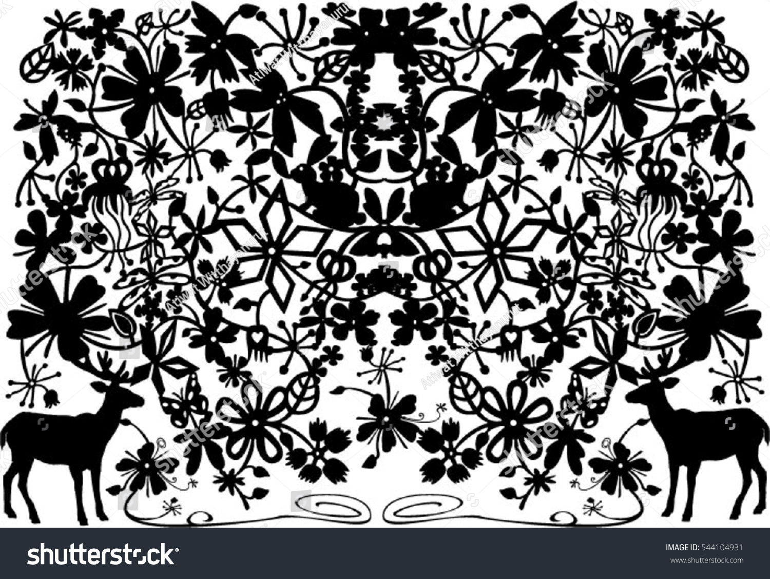 Black Nature Pattern Vector Stock Vector (Royalty Free) 544104931 ...