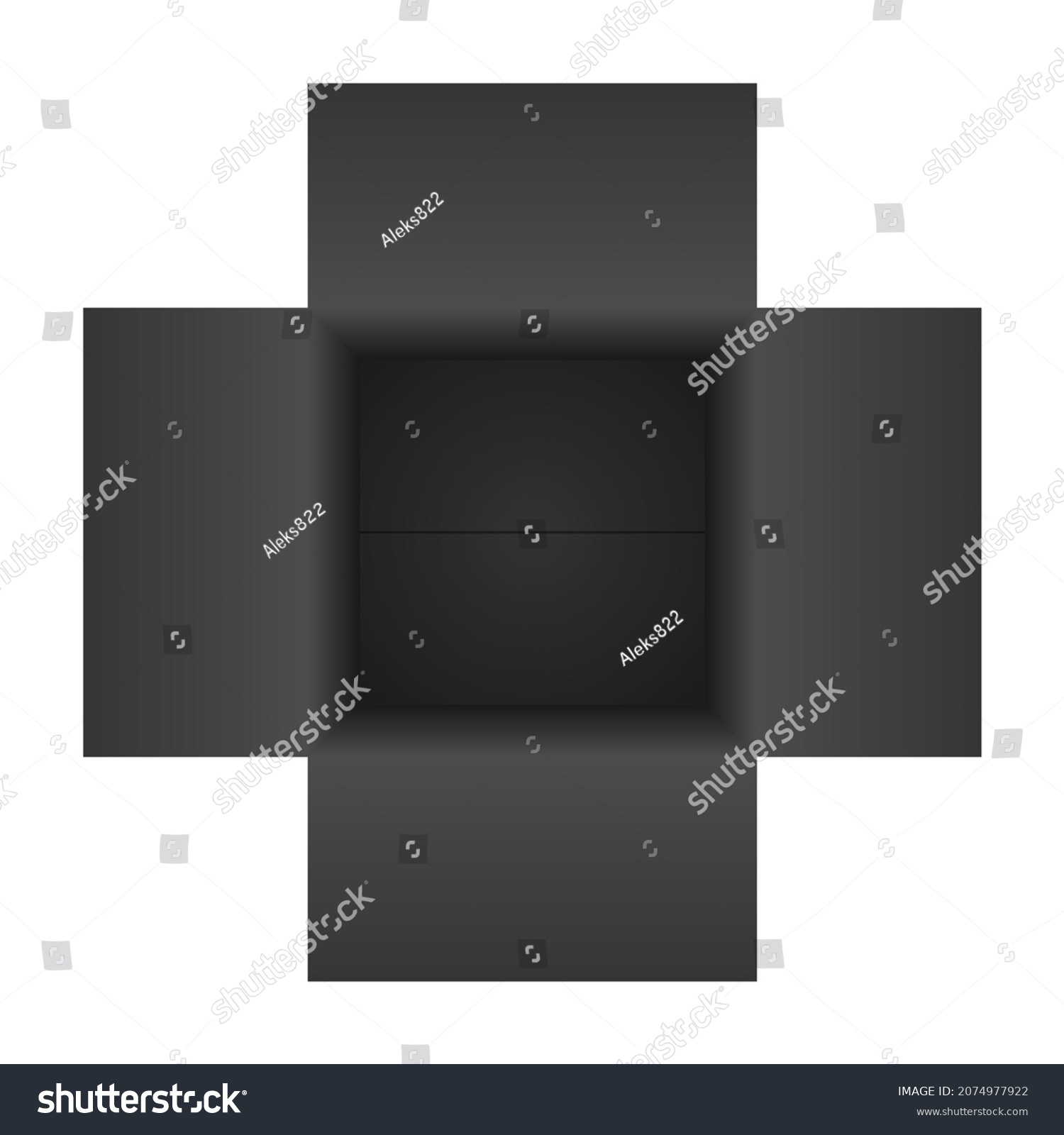 Black Open Empty Box Top View Stock Vector (Royalty Free) 2074977922 | Shutterstock