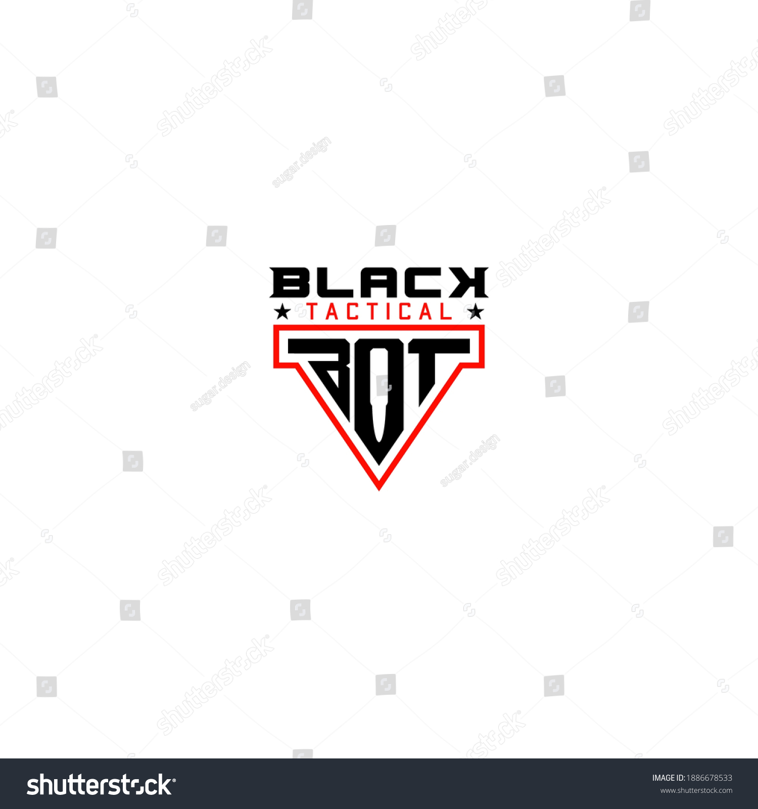 Black Ops Tactical Logo Bot Logo Stock Vector (Royalty Free) 1886678533