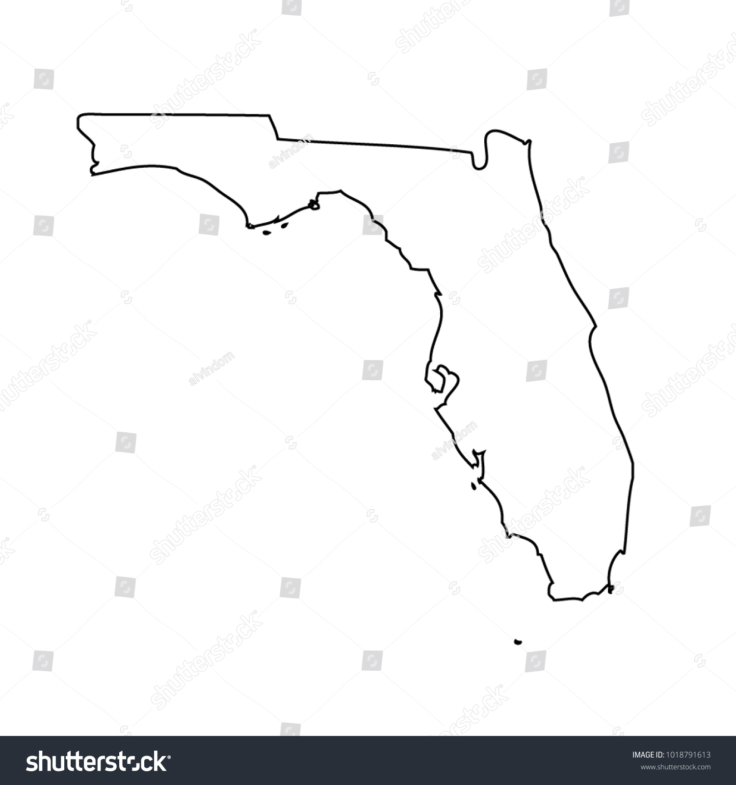 5,447 Florida outline vector Images, Stock Photos & Vectors | Shutterstock