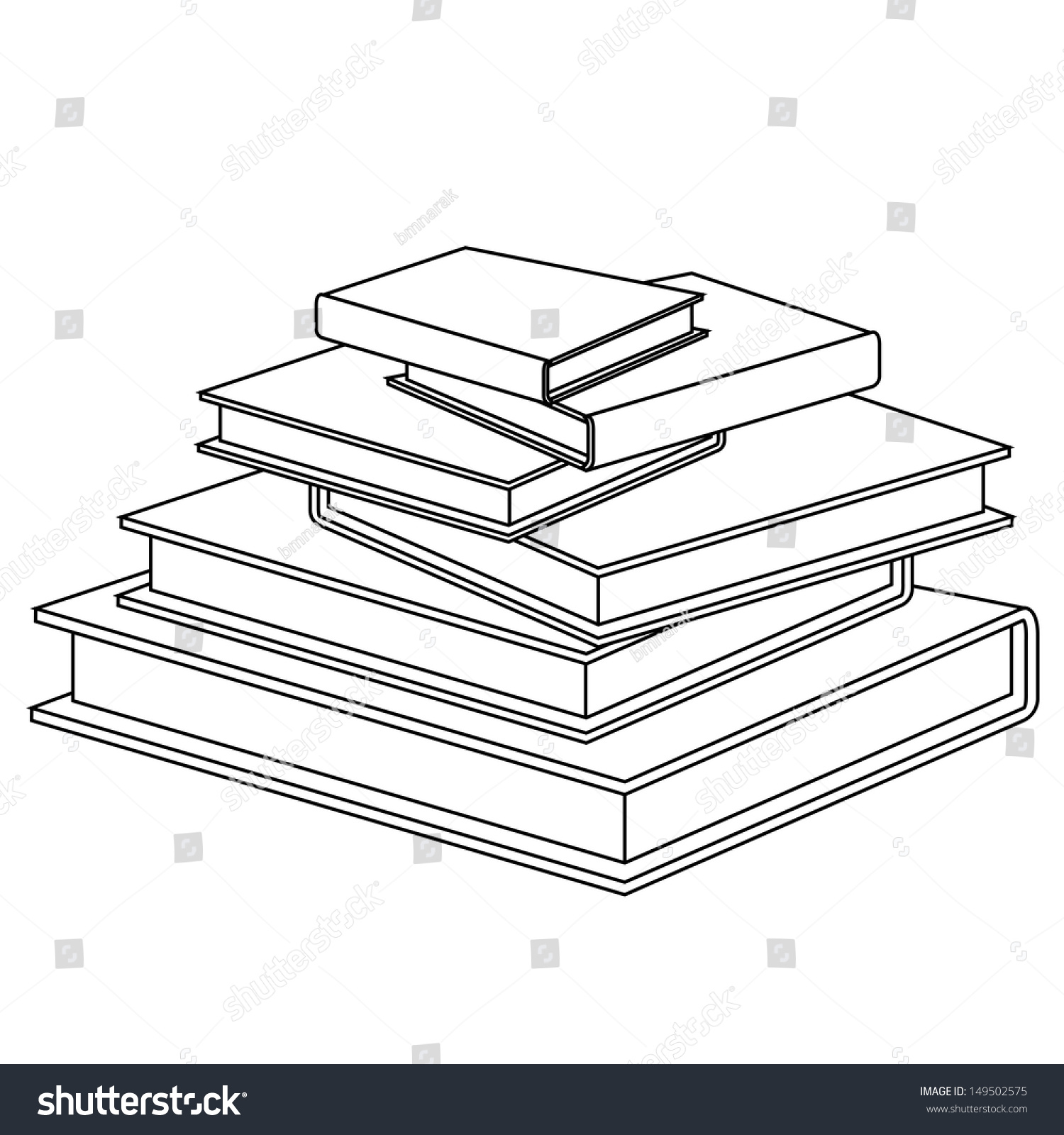 Black Outline Vector Book On White Stock Vector (Royalty Free) 149502575