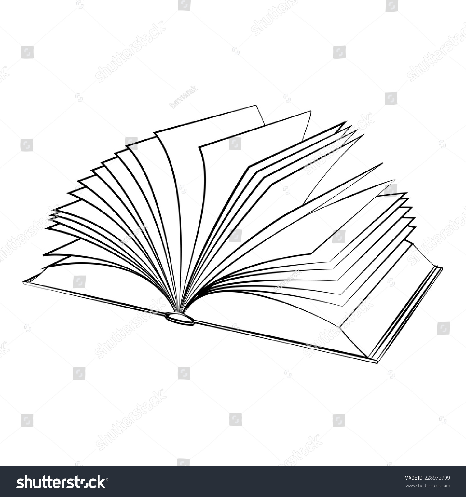 Black Outline Vector Book On White Stock Vector (Royalty Free ...