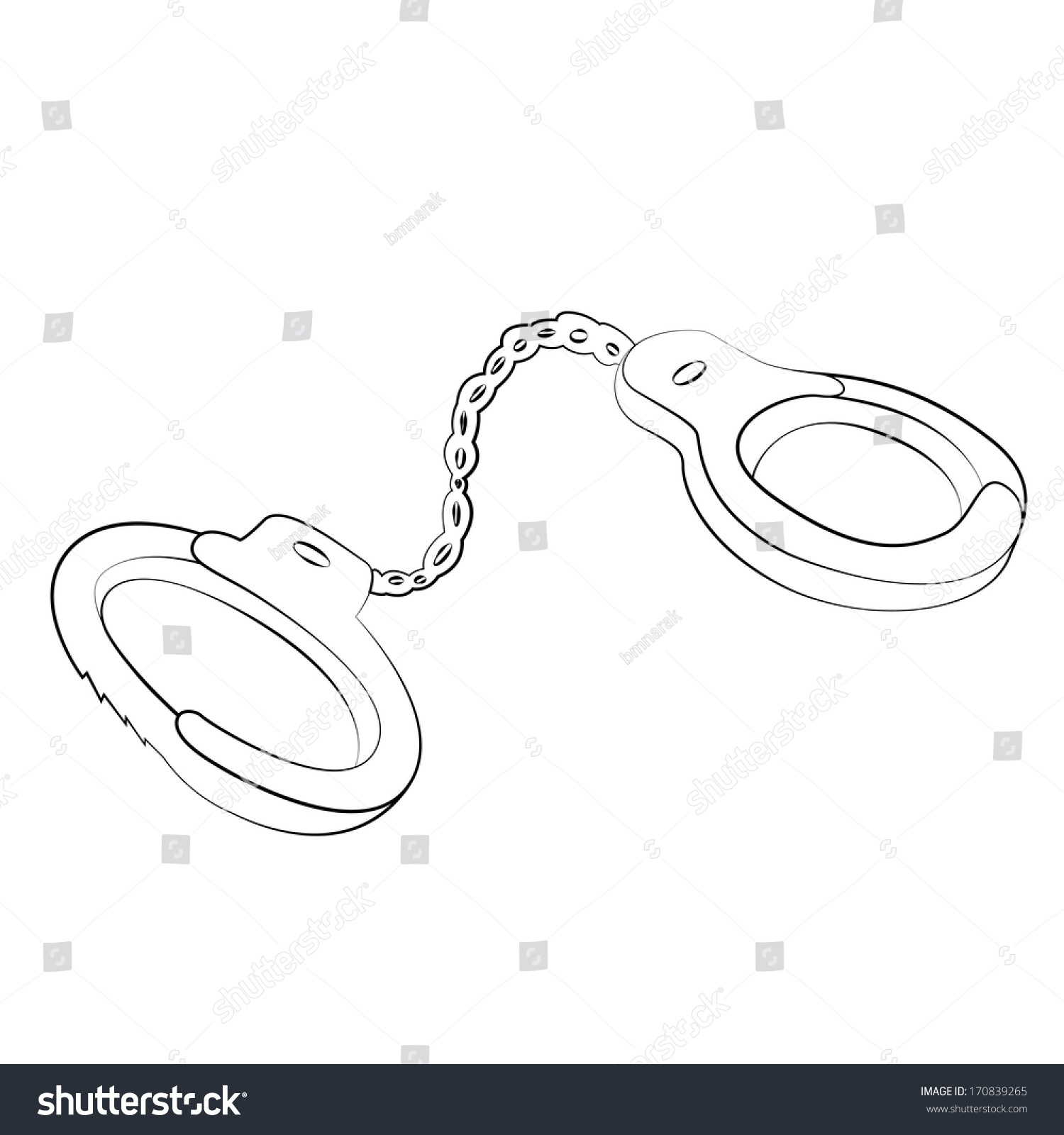 Black Outline Vector Shackles On White Stock Vector (Royalty Free ...