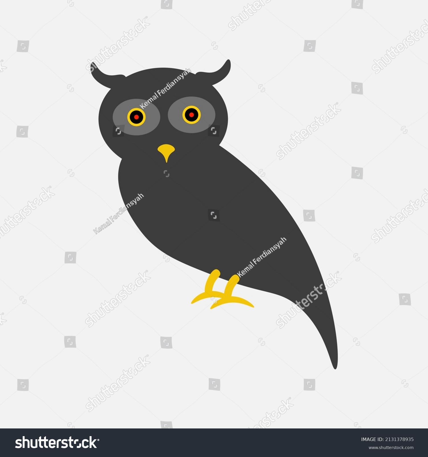 Black Owl Vector Graphic Design Stock Vector (Royalty Free) 2131378935