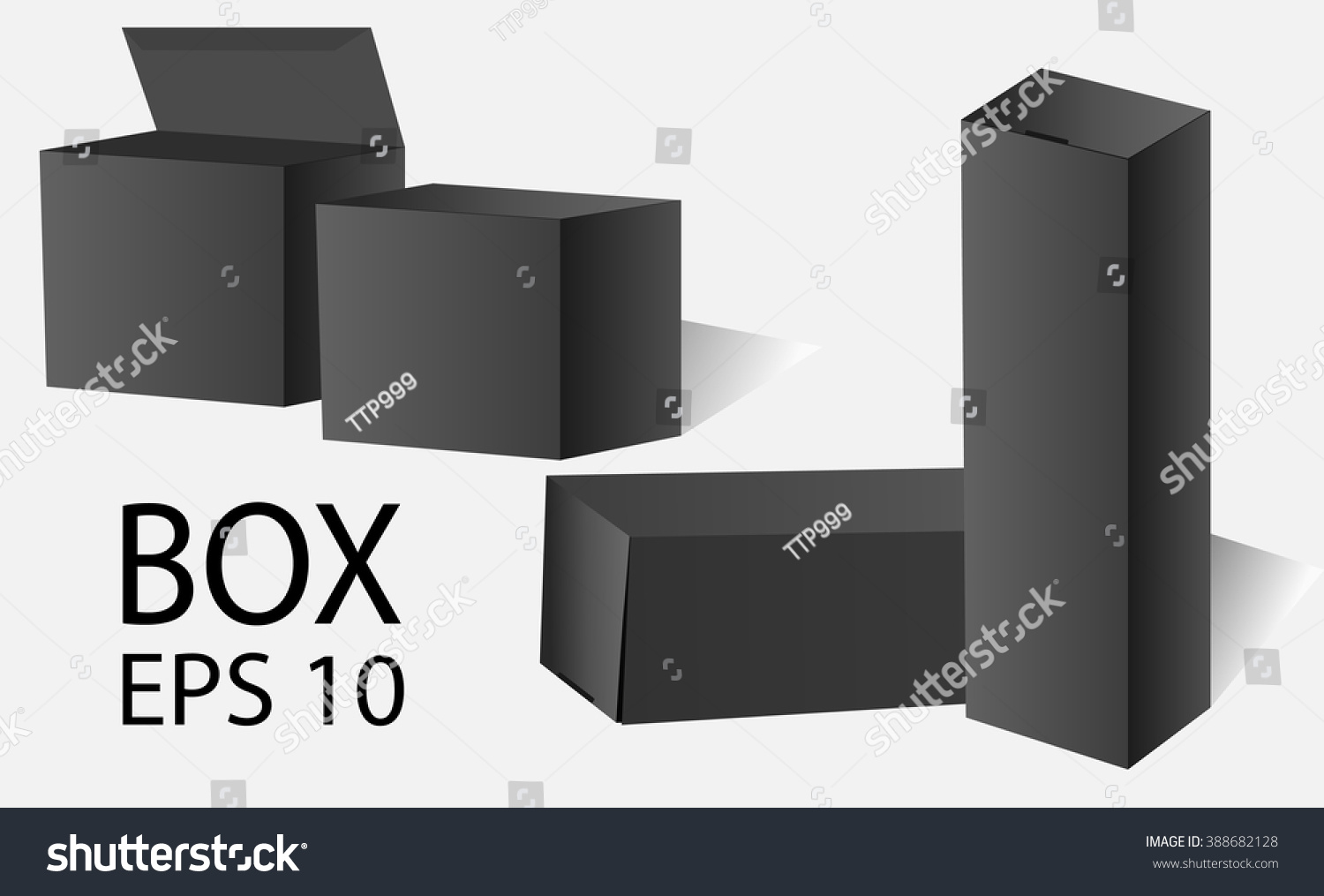 Black Packaging Box Ob White Background Stock Vector (Royalty Free ...