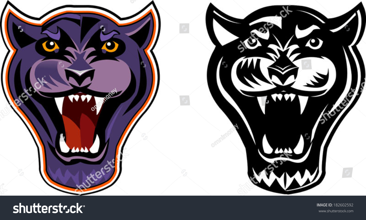 Black Panther Face Stock Vector 182602592 - Shutterstock