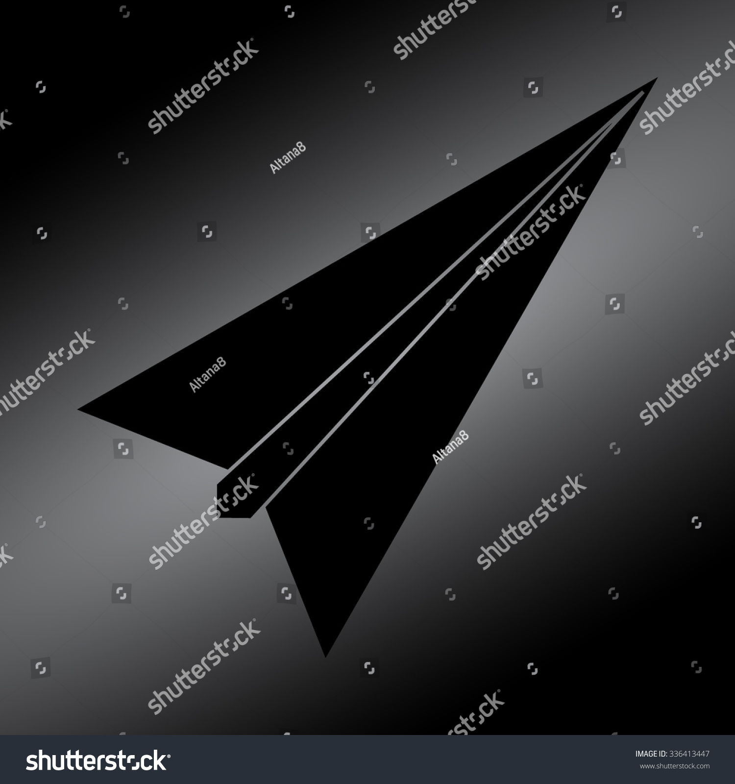 Black Paper Airplane Vector Icon Stock Vector (Royalty Free) 336413447 ...