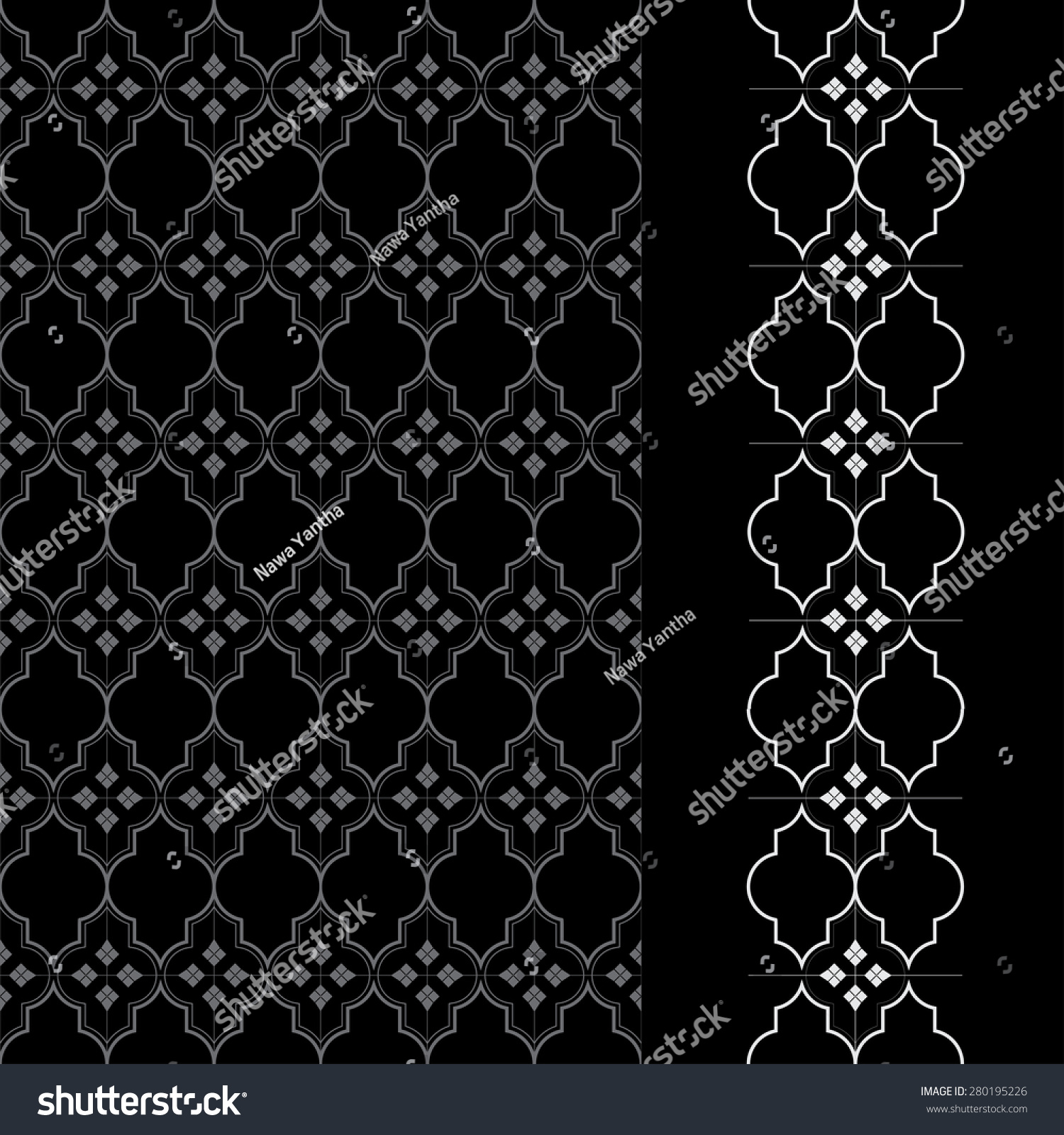 Black Pattern Islamic Stylevector Abstract Background Stock Vector ...