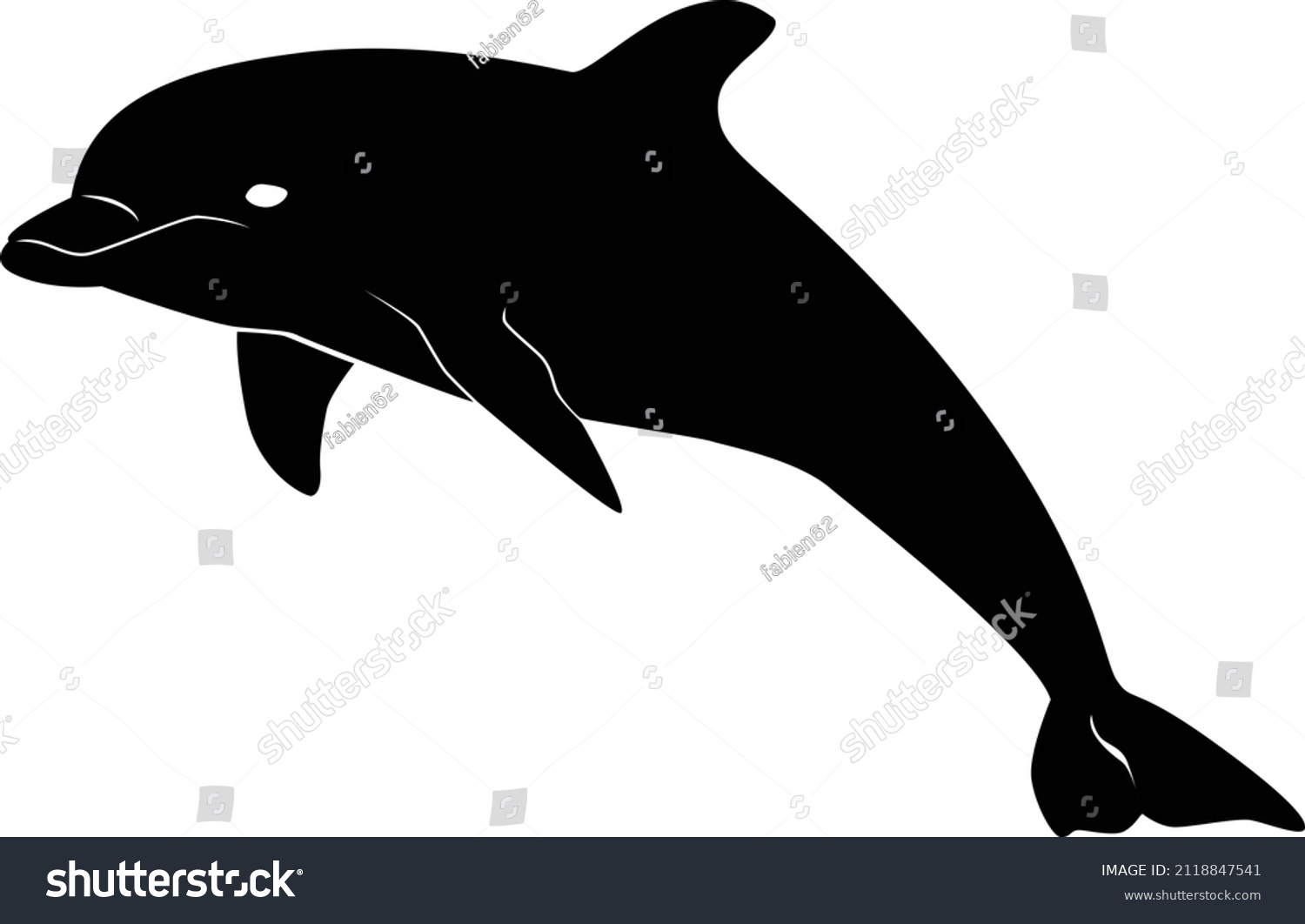 Black Pattern Representing Dolphin On White Stock Vector (Royalty Free ...