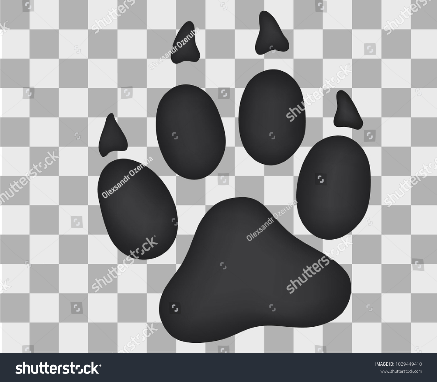 Black Paw Print Stock Vector (Royalty Free) 1029449410 | Shutterstock