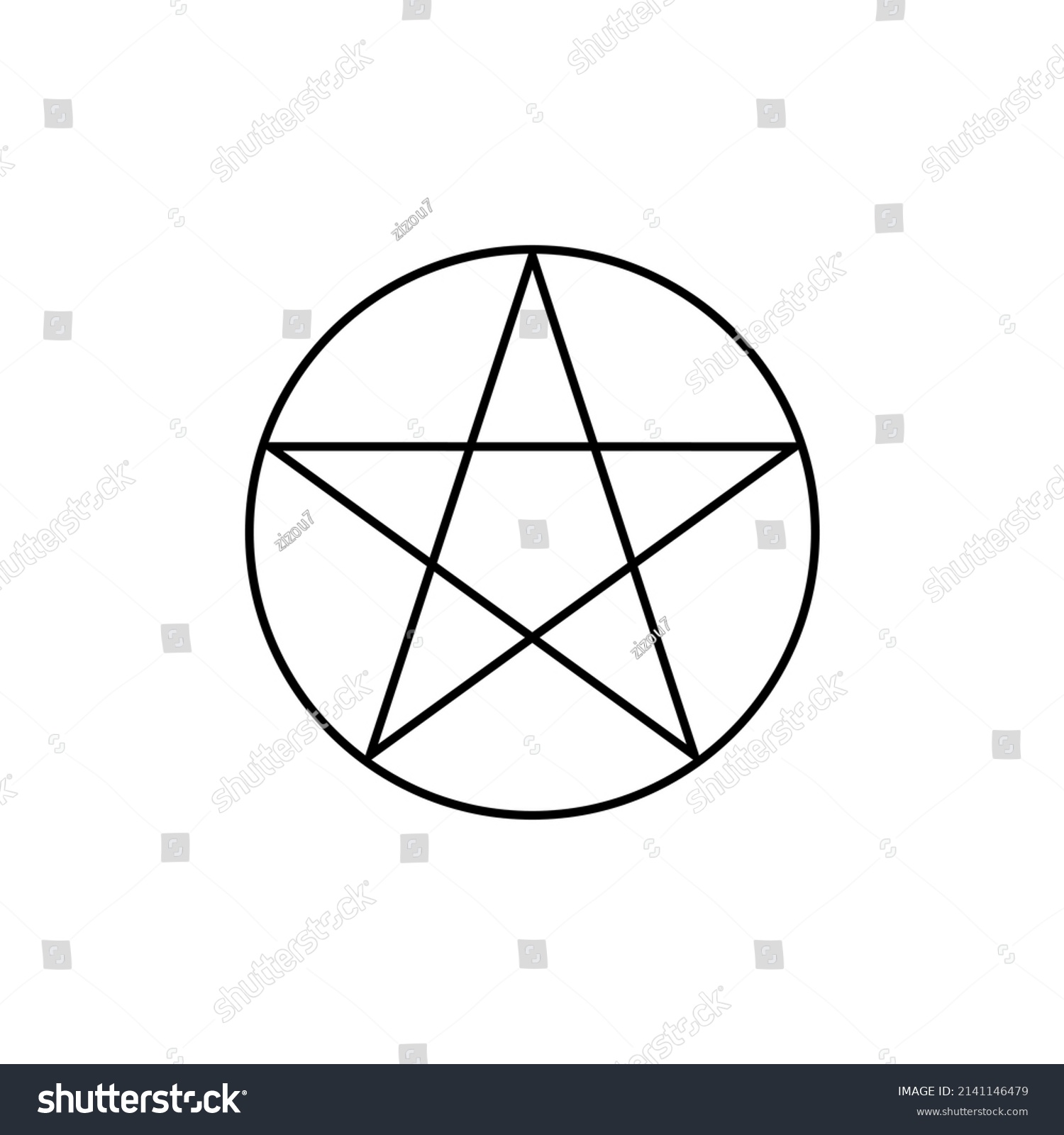Black Pentagram Circle Basic Simple Shape Stock Vector (Royalty Free ...