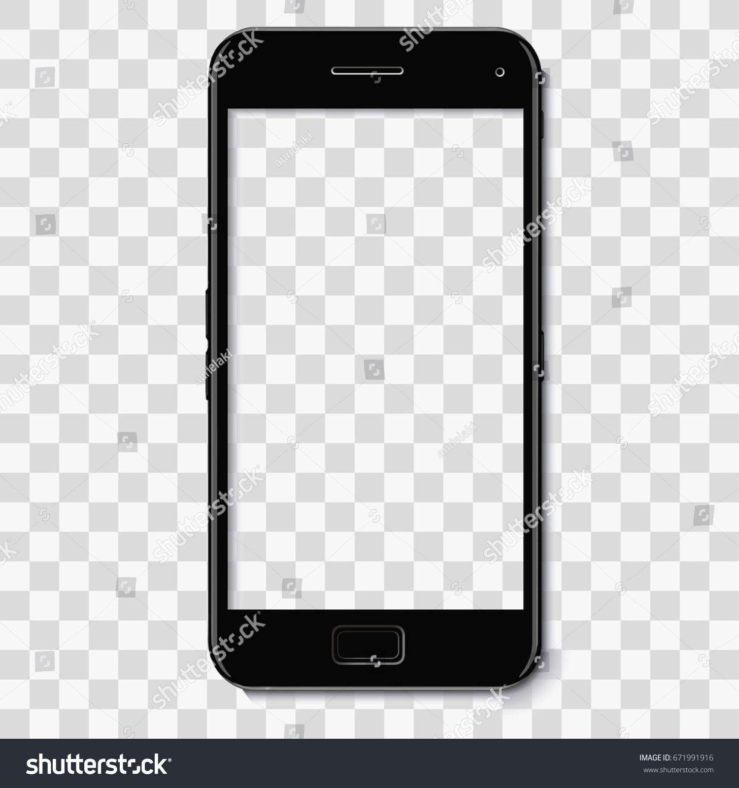 Black Phone Vector Mockup Stock Vector (Royalty Free) 671991916 ...