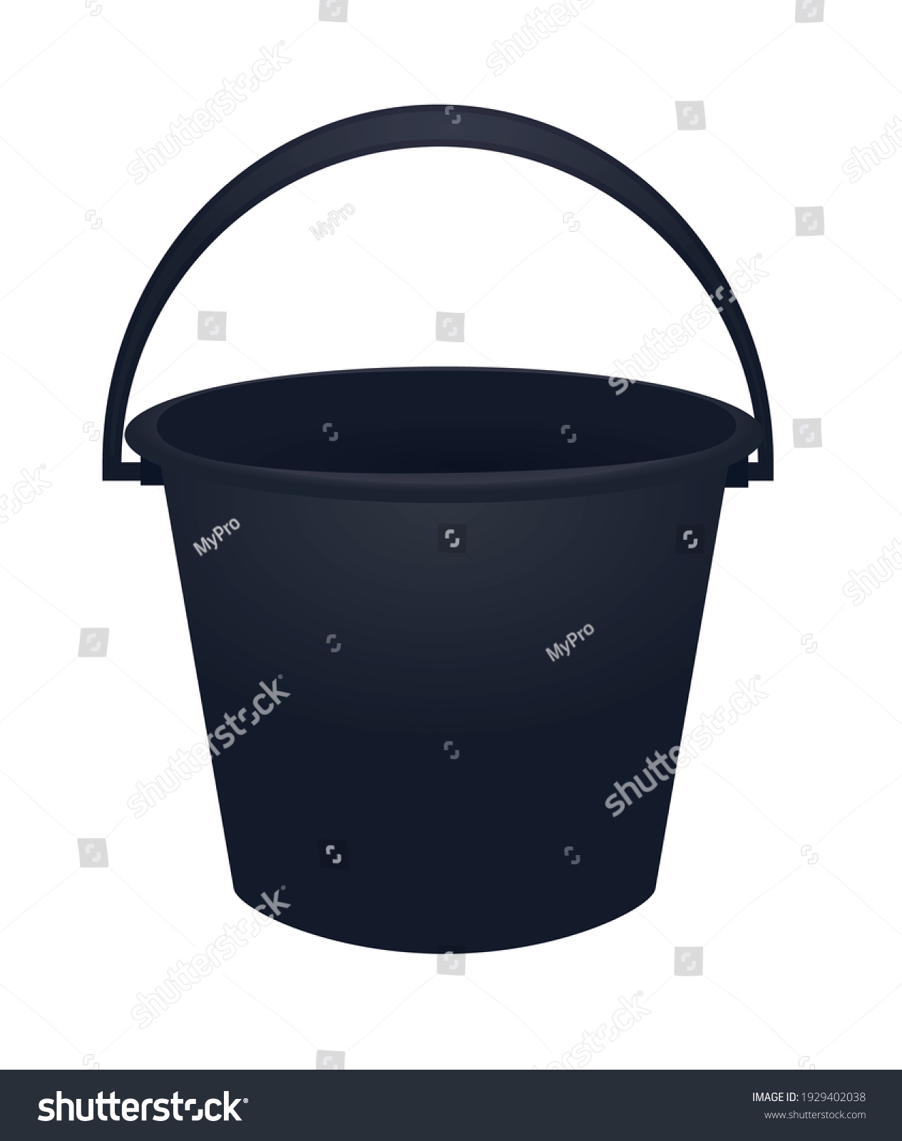 Black Plastic Bucket Vector Illustration Stock Vector (Royalty Free ...