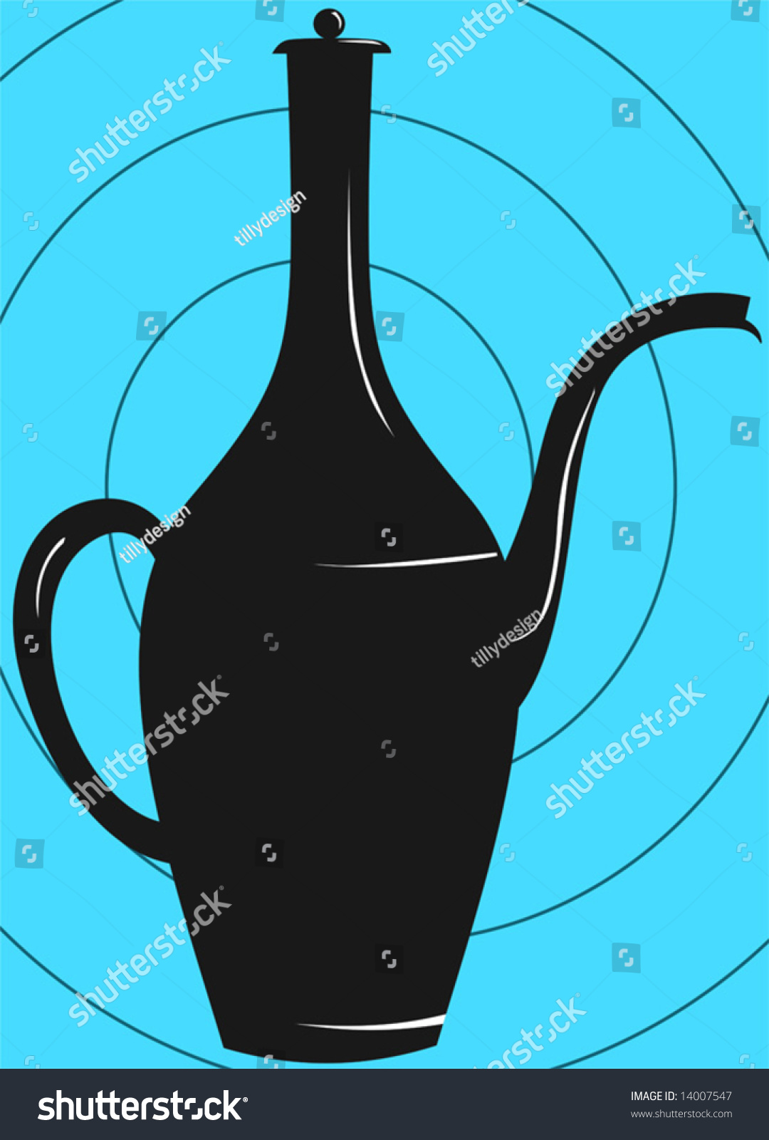 Black Pot Blue Background Stock Vector (Royalty Free) 14007547 ...