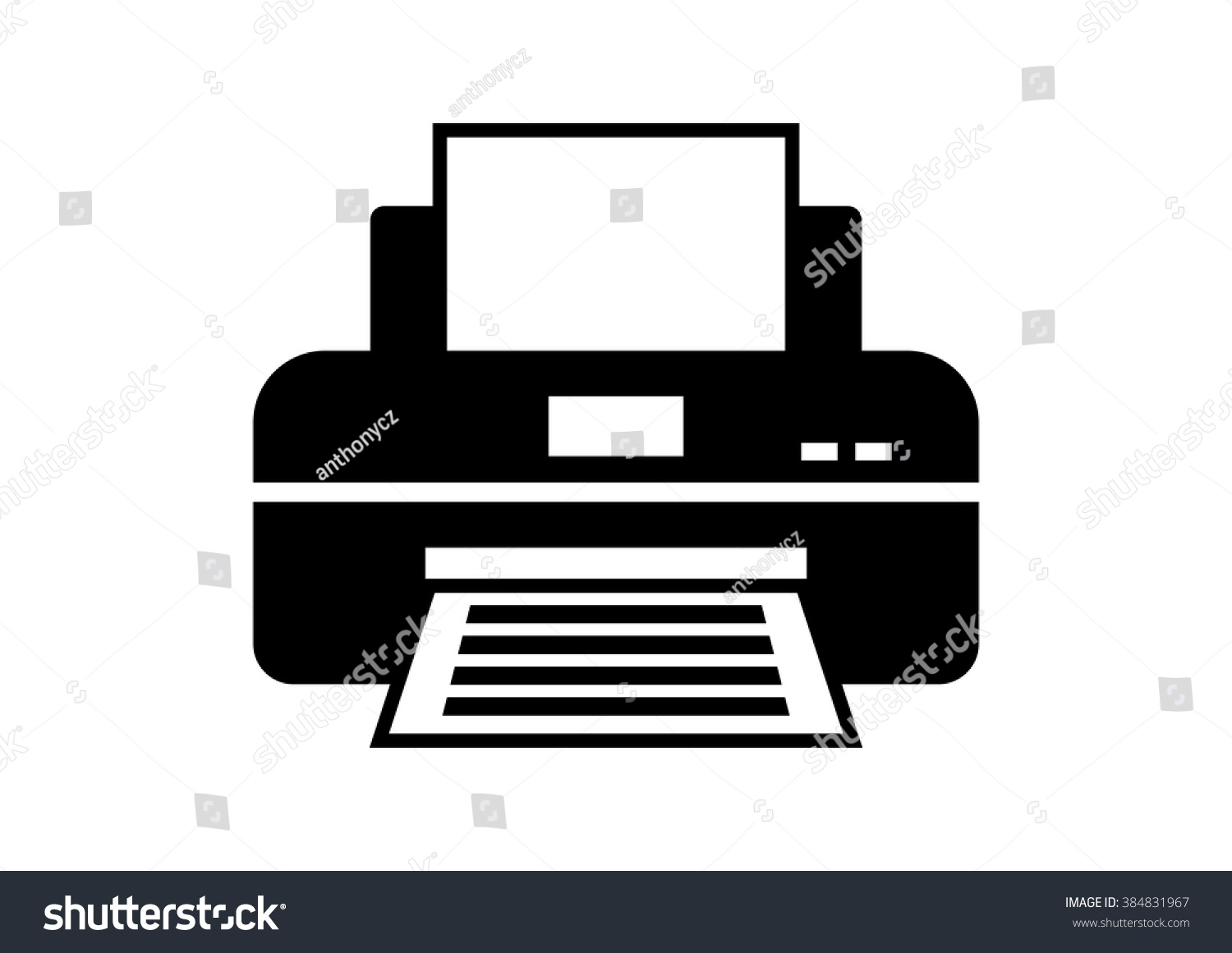 Black Printer Icon On White Background Stock Vector (Royalty Free ...