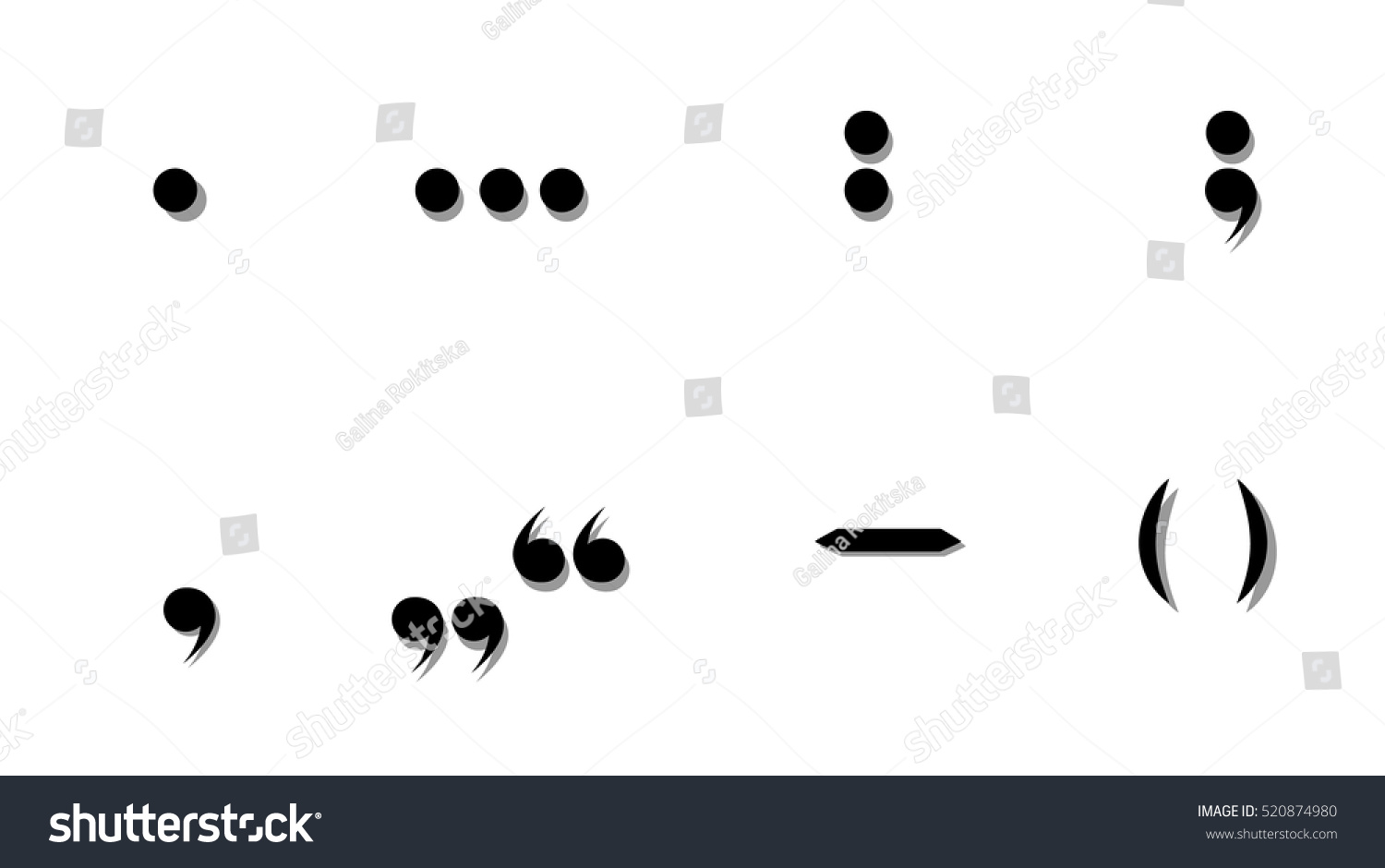 Black Punctuation Marks Vector Illustration: เวกเตอร์สต็อก (ปลอดค่า ...