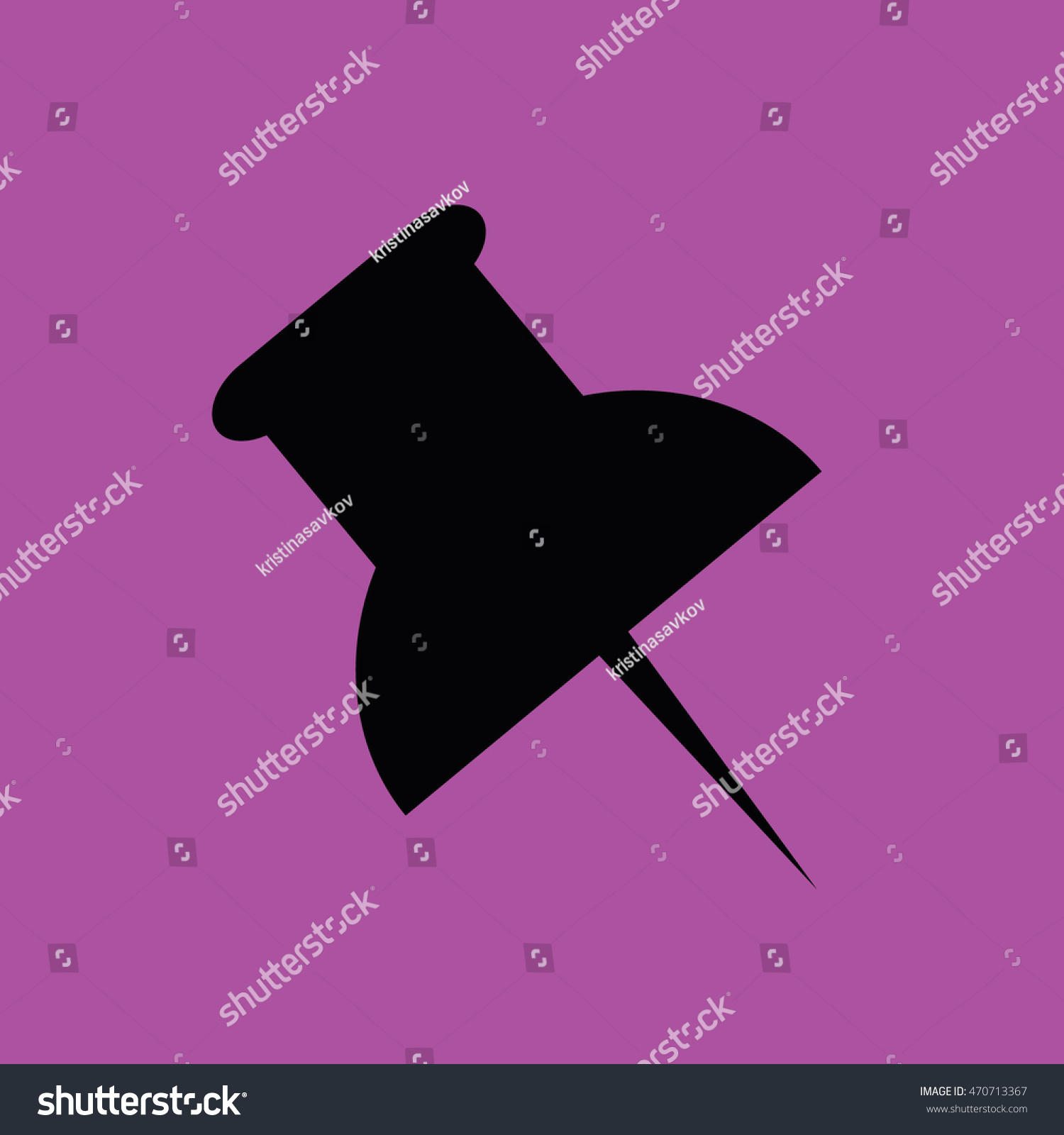 Black Push Pin Icon Vector Purple Stock Vector (Royalty Free) 470713367