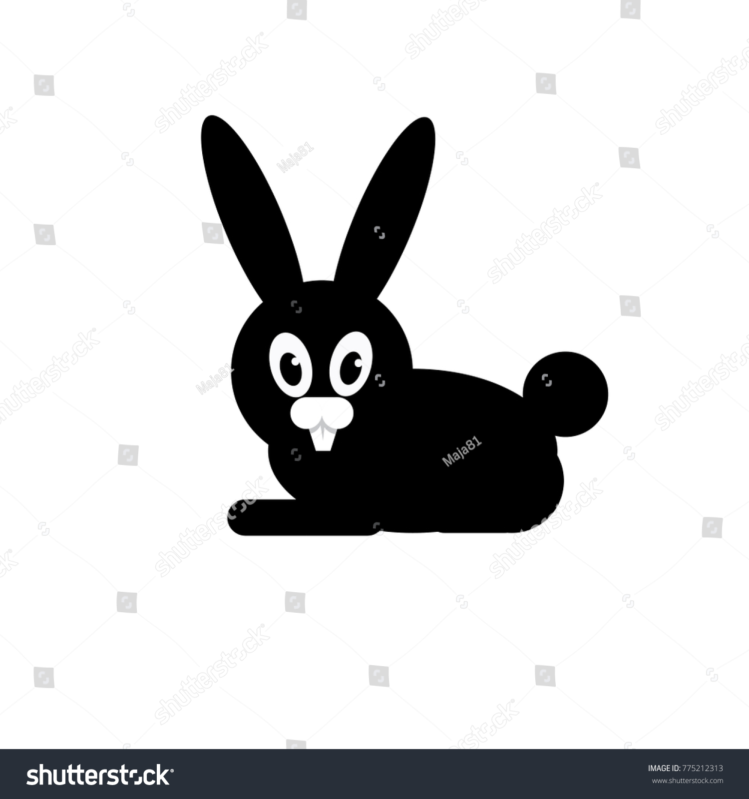 Black Rabbit Icon Vector Illustration Stock Vector (Royalty Free) 775212313