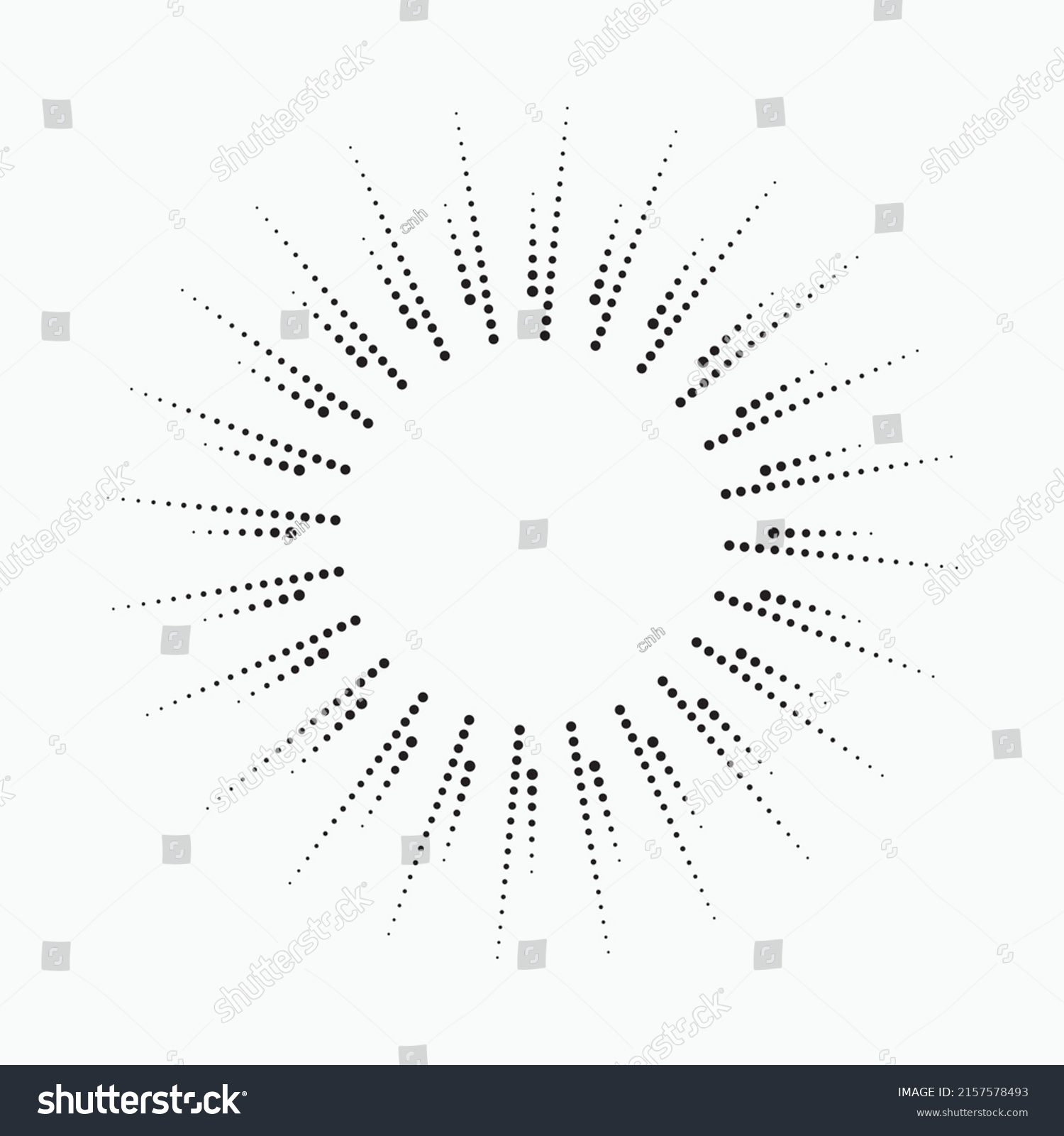 Black Rays Dots Halftone Explosion Background Stock Vector (Royalty ...