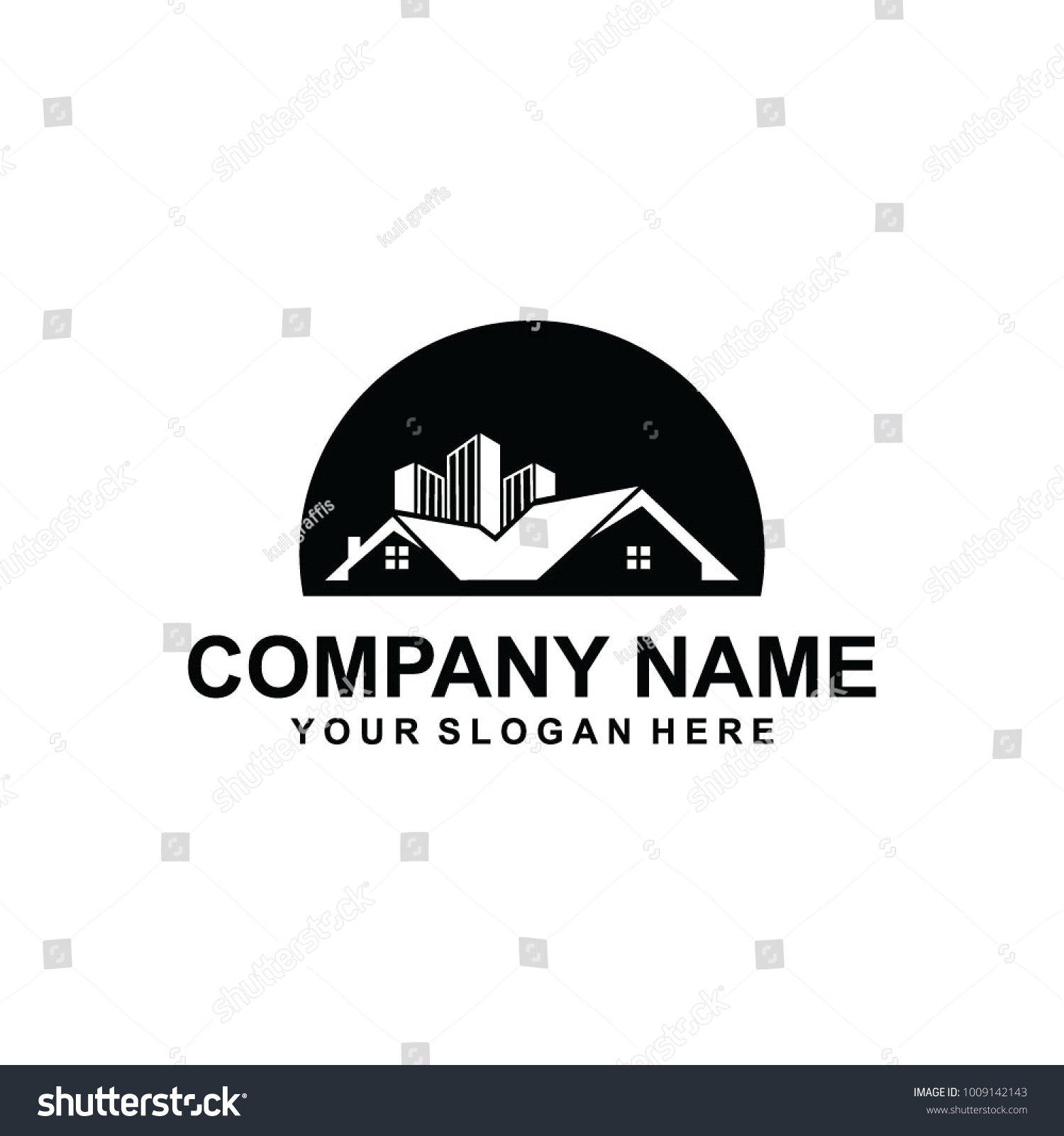 Black Real Estate Logo Vector Stock Vector (Royalty Free) 1009142143 ...