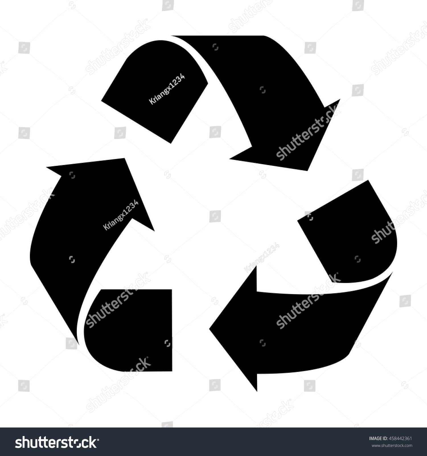 Black Recycling Symbol Vector Stock Vector (Royalty Free) 458442361 ...