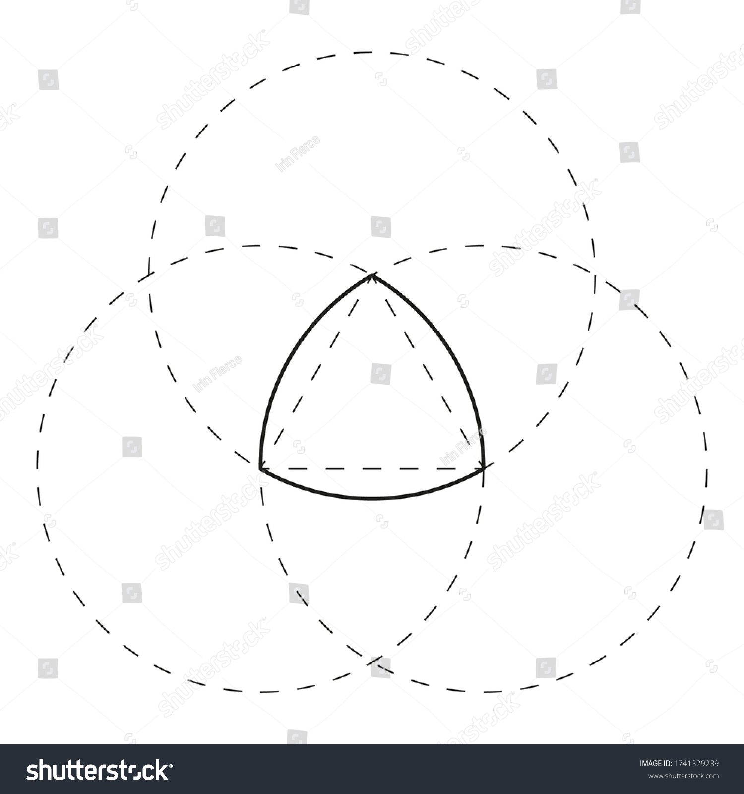 Black Reuleaux Triangle On White Background Stock Vector Royalty Free