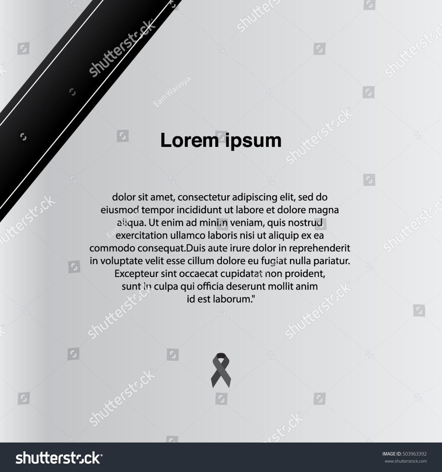 Black Ribbon Background Stock Vector (Royalty Free) 503963392 ...