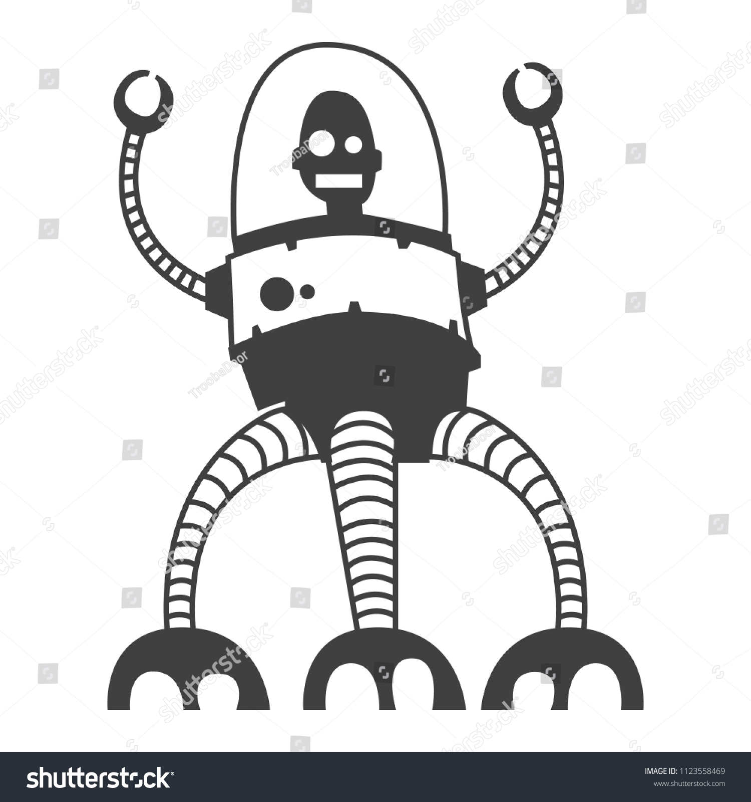 Black Robot On White Background Vector Stock Vector (Royalty Free ...