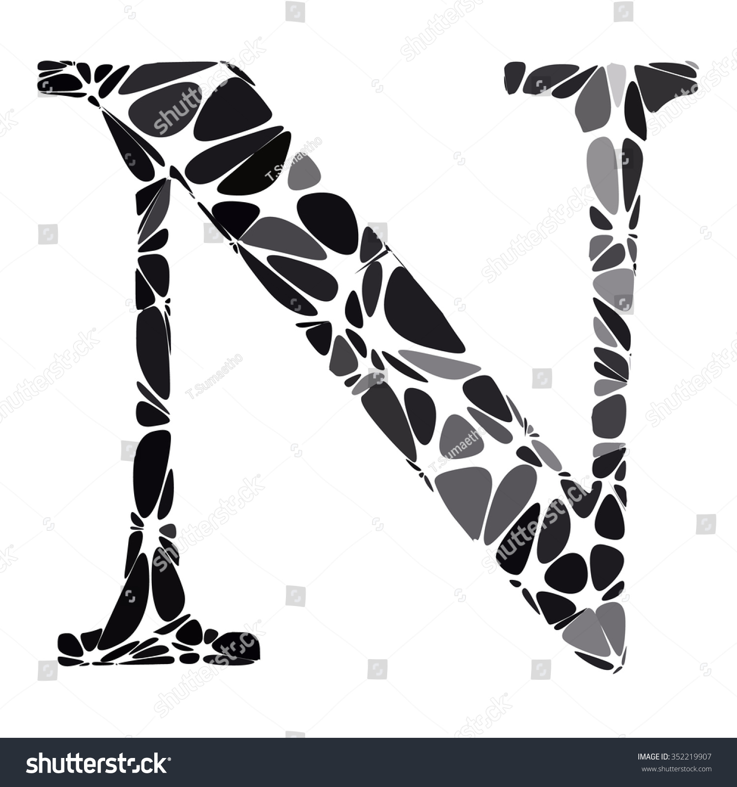 Black Round Circle Alphabet Vector Stock Vector (Royalty Free ...