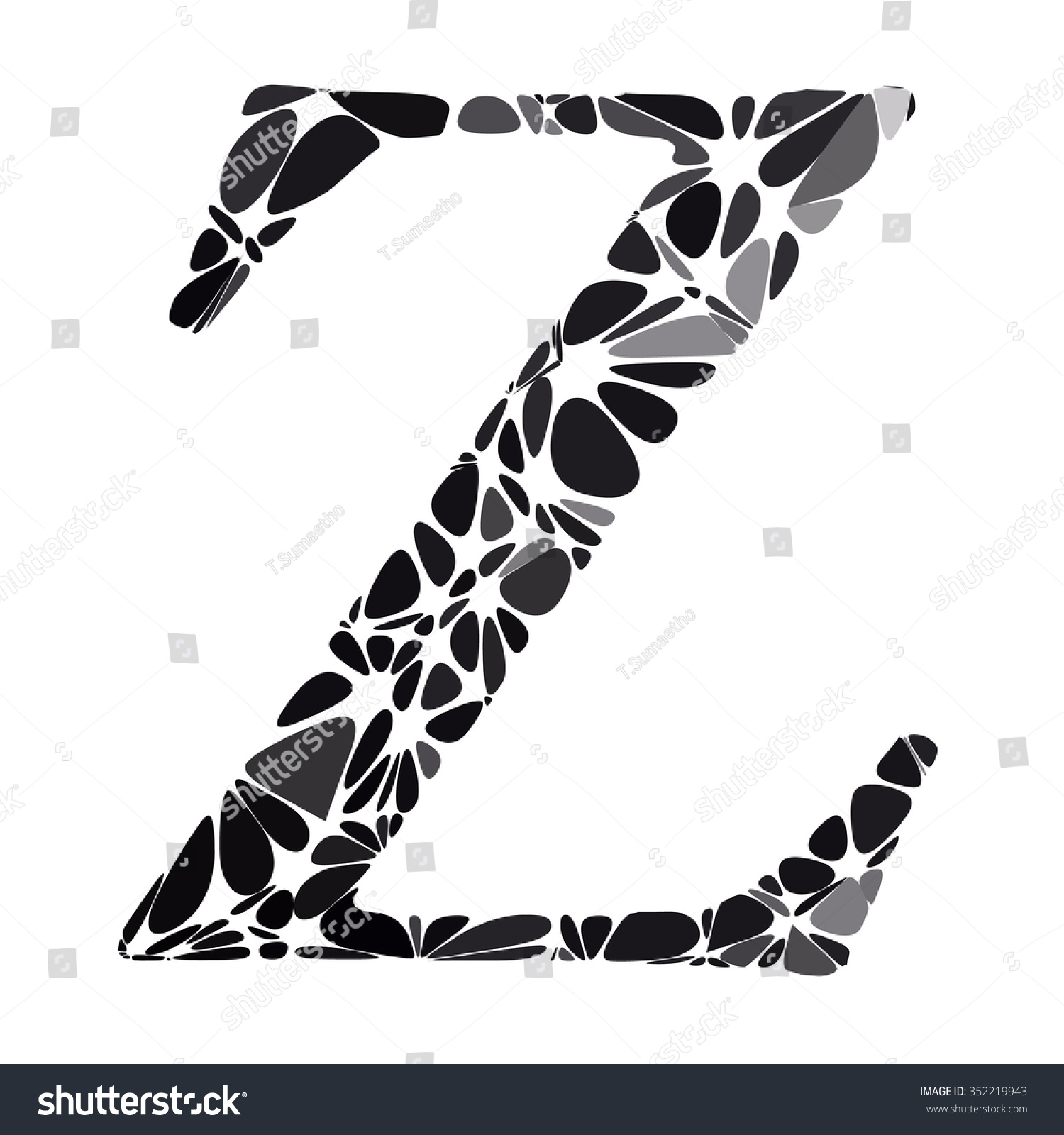 Black Round Circle Alphabet Vector Stock Vector (Royalty Free) 352219943