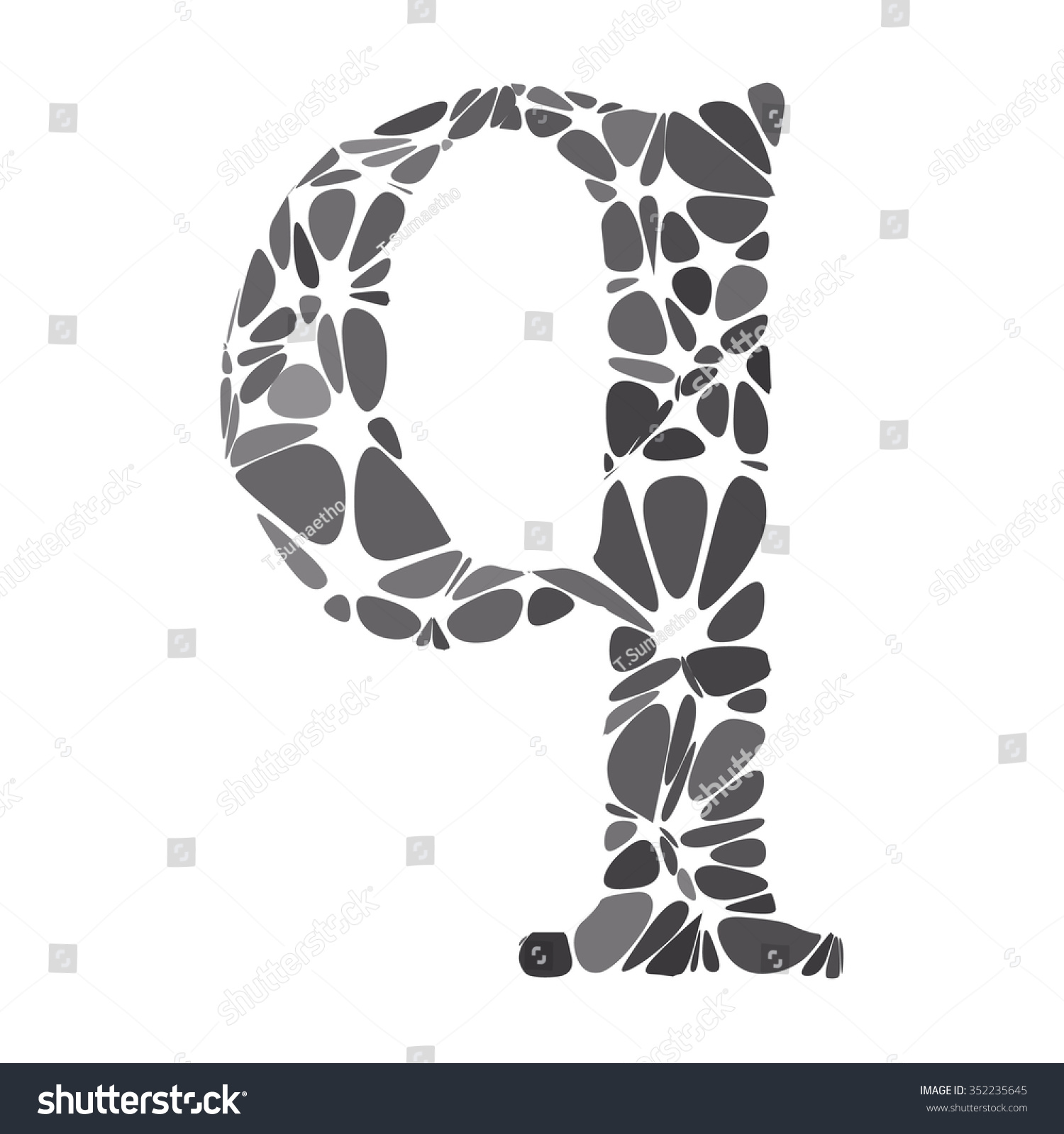 Black Round Circle Alphabet Vector Stock Vector (Royalty Free ...