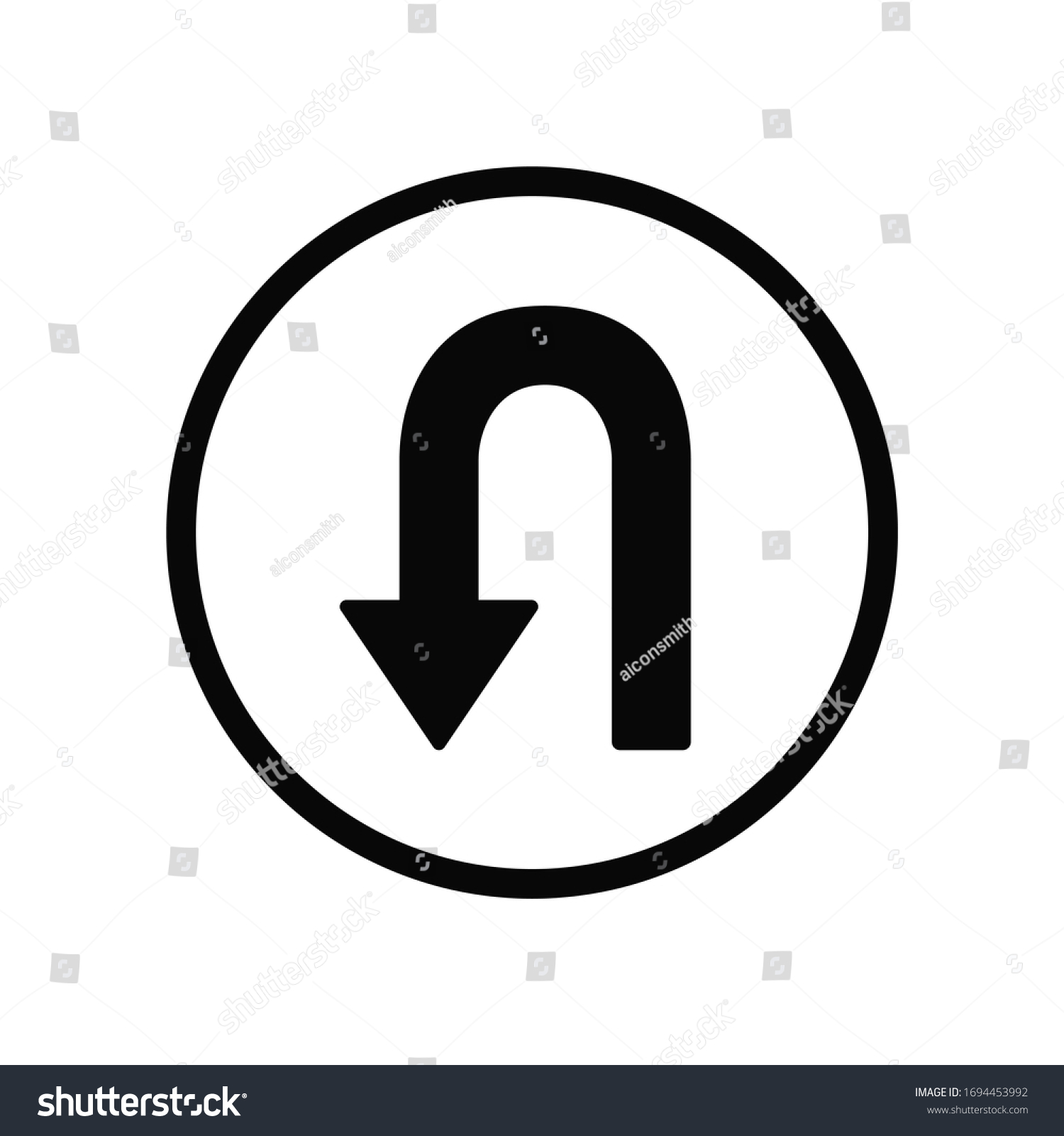 Black Round Go Back Return Arrow Stock Vector (Royalty Free) 1694453992 ...