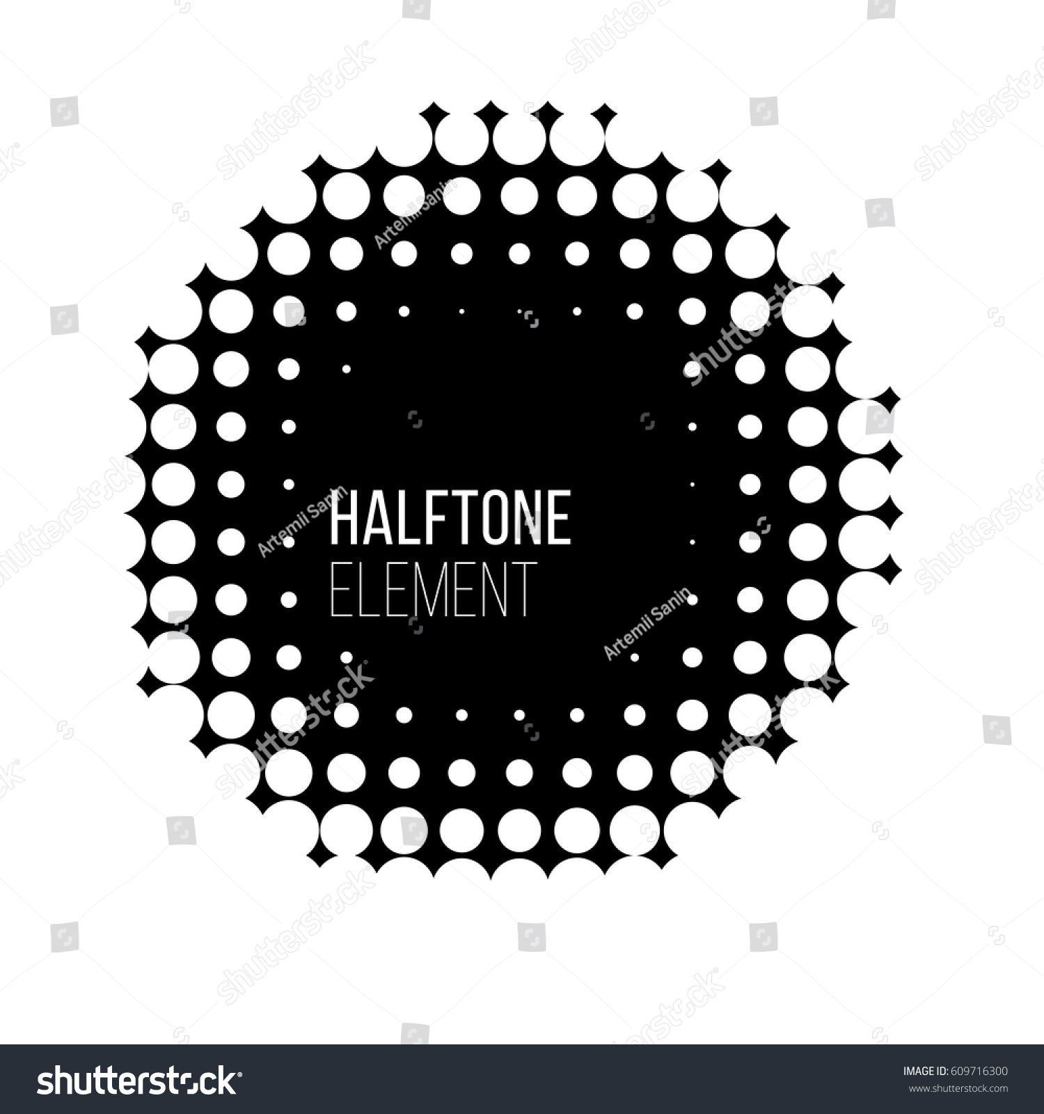 Black Round Halftone Pattern Vector Illustration Stock Vector (Royalty ...