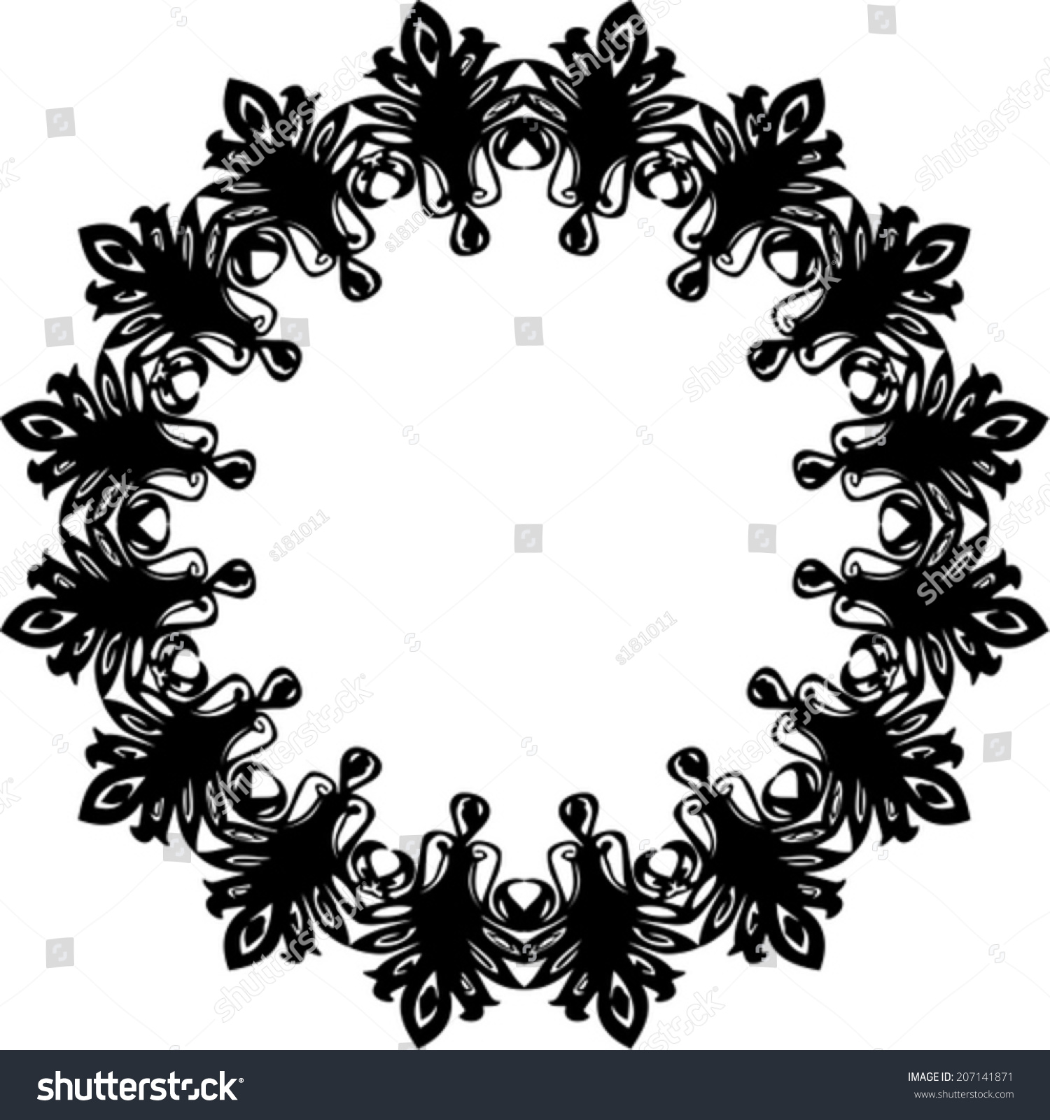 Black Round Ornament Border Stock Vector (Royalty Free) 207141871 ...