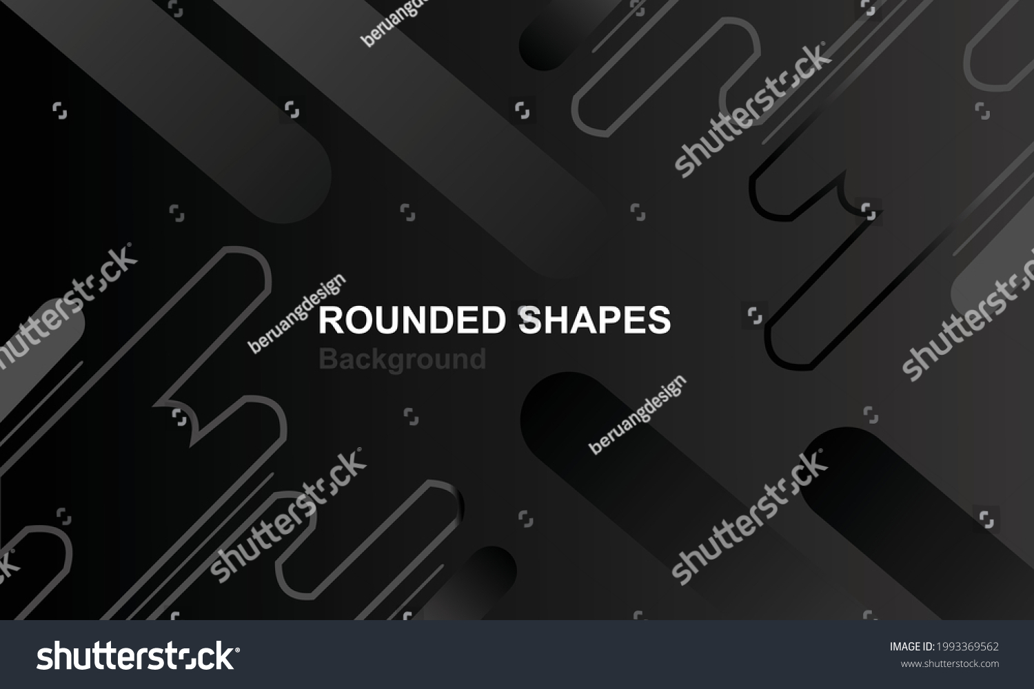 Black Rounded Shapes Background Vector Stock Vector (Royalty Free ...