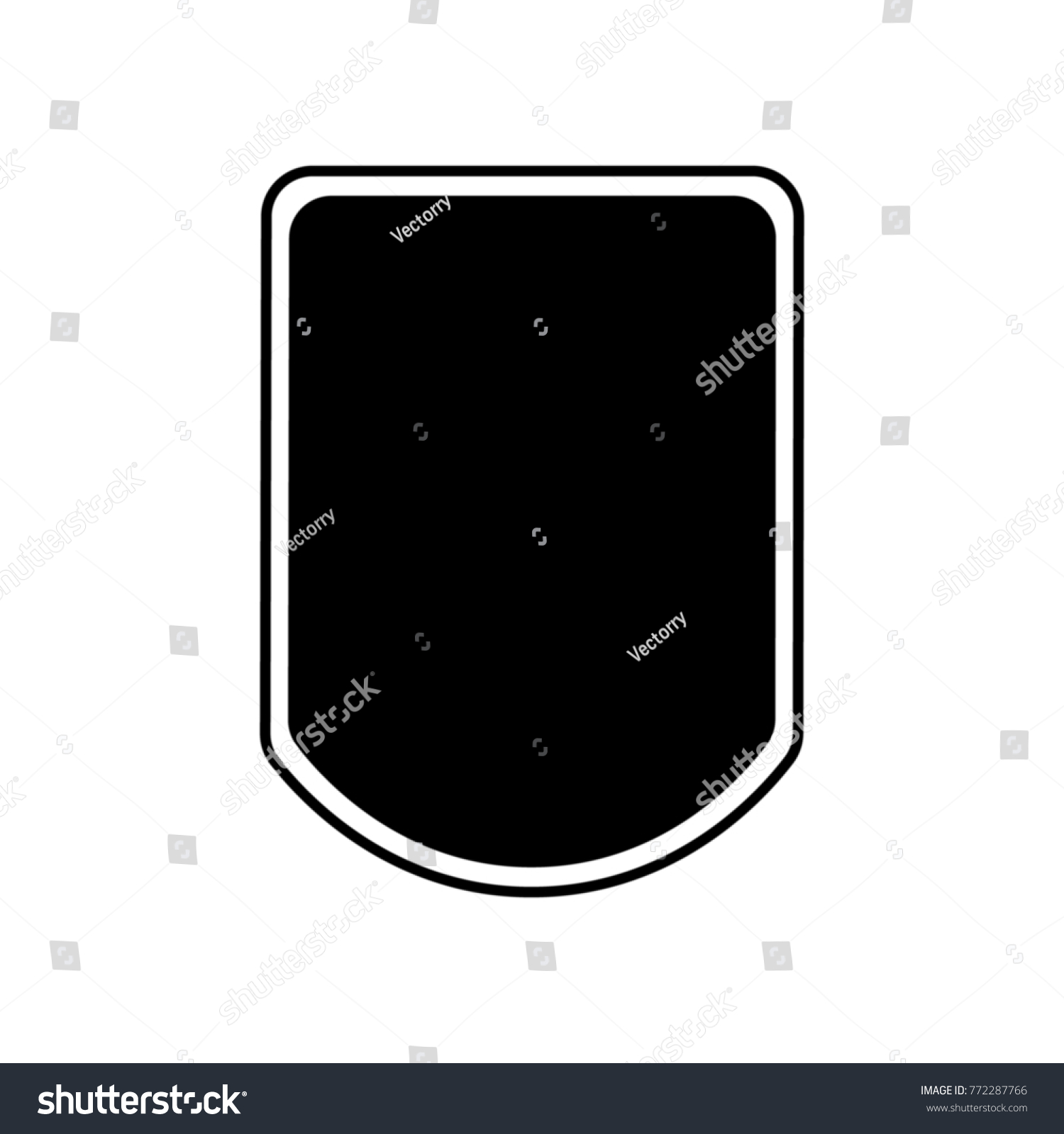 Black Rounded Shield Vector Illustration Stock Vector (Royalty Free ...