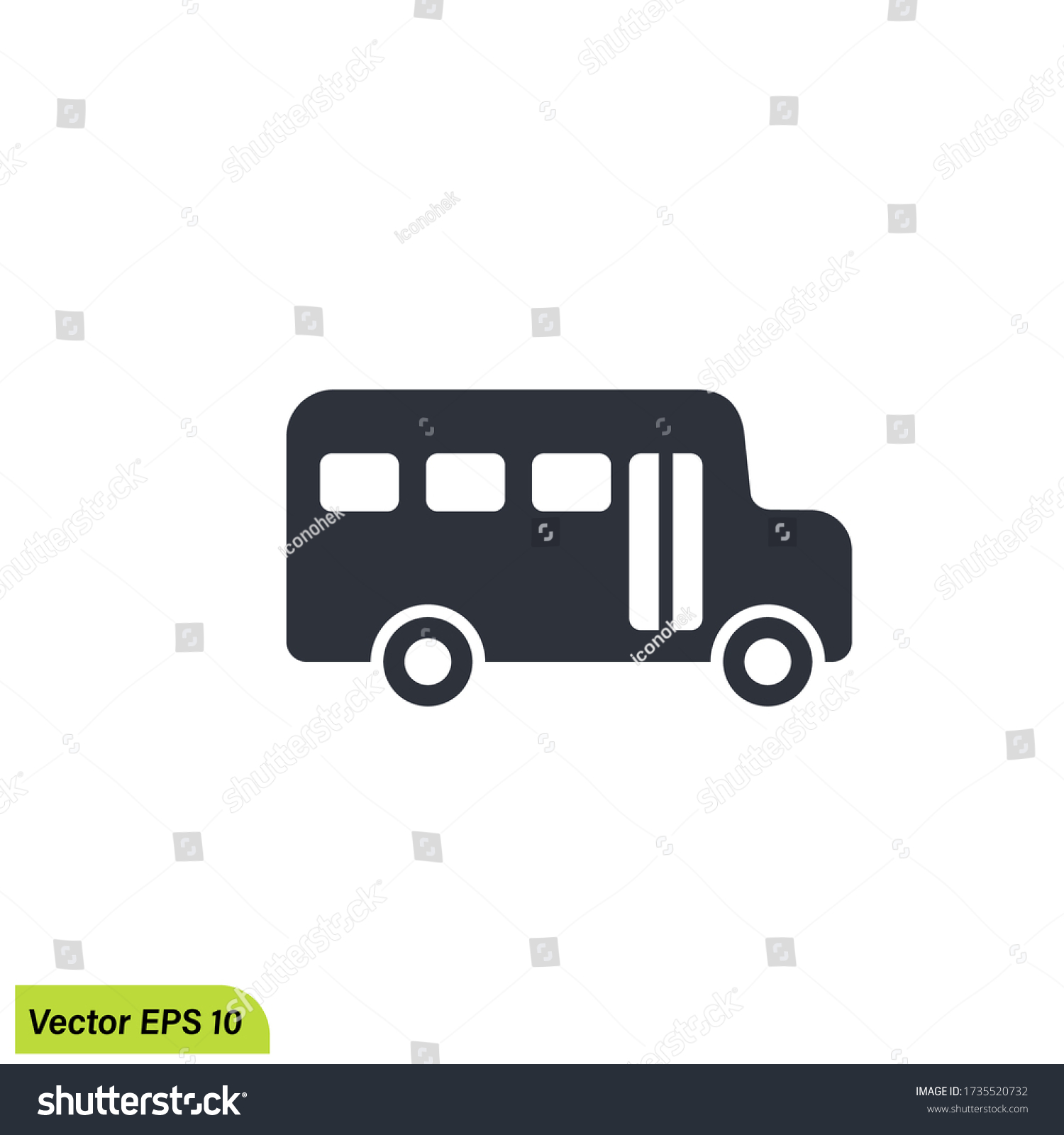 Black School Bus Icon Vector Illustration Stock Vector (Royalty Free ...