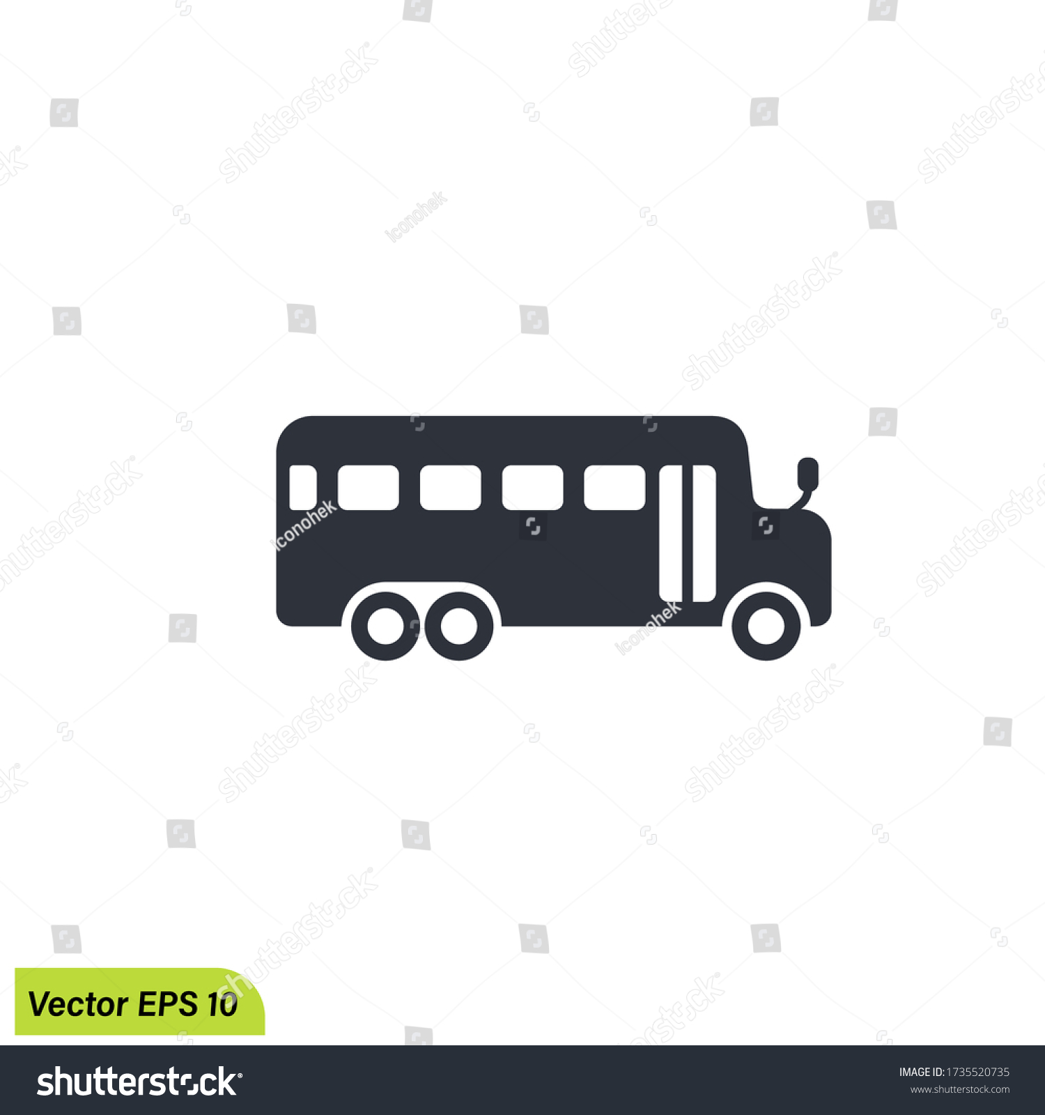 Black School Bus Icon Vector Illustration Stock Vector (Royalty Free ...