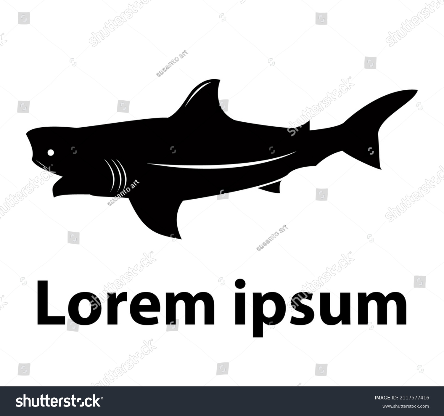 Black Shark Shadow Logo Vector Stock Vector (Royalty Free) 2117577416 ...