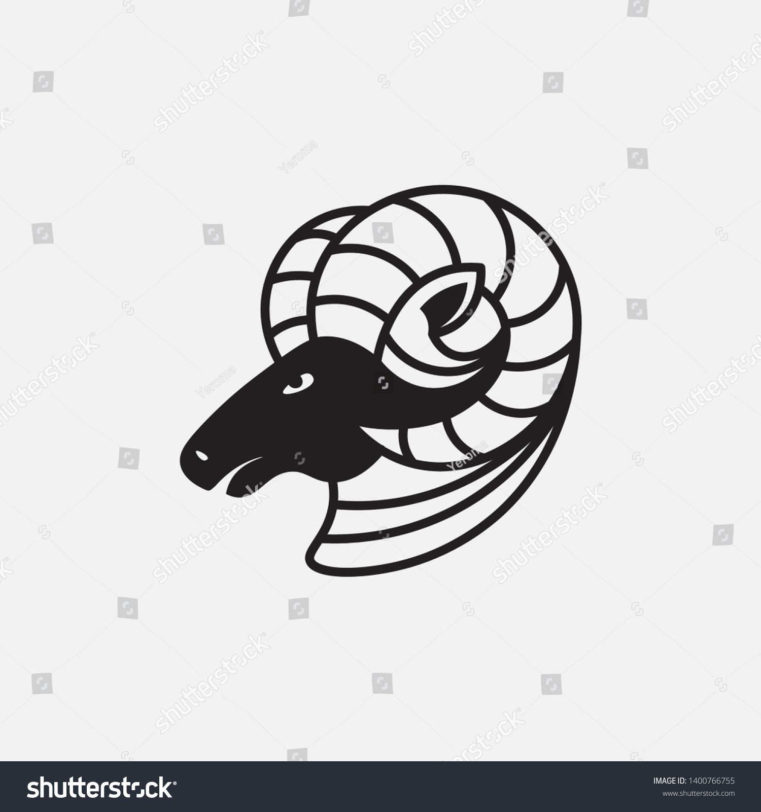 Black Sheep Head Logo Vector Illustration Stock Vector (Royalty Free ...