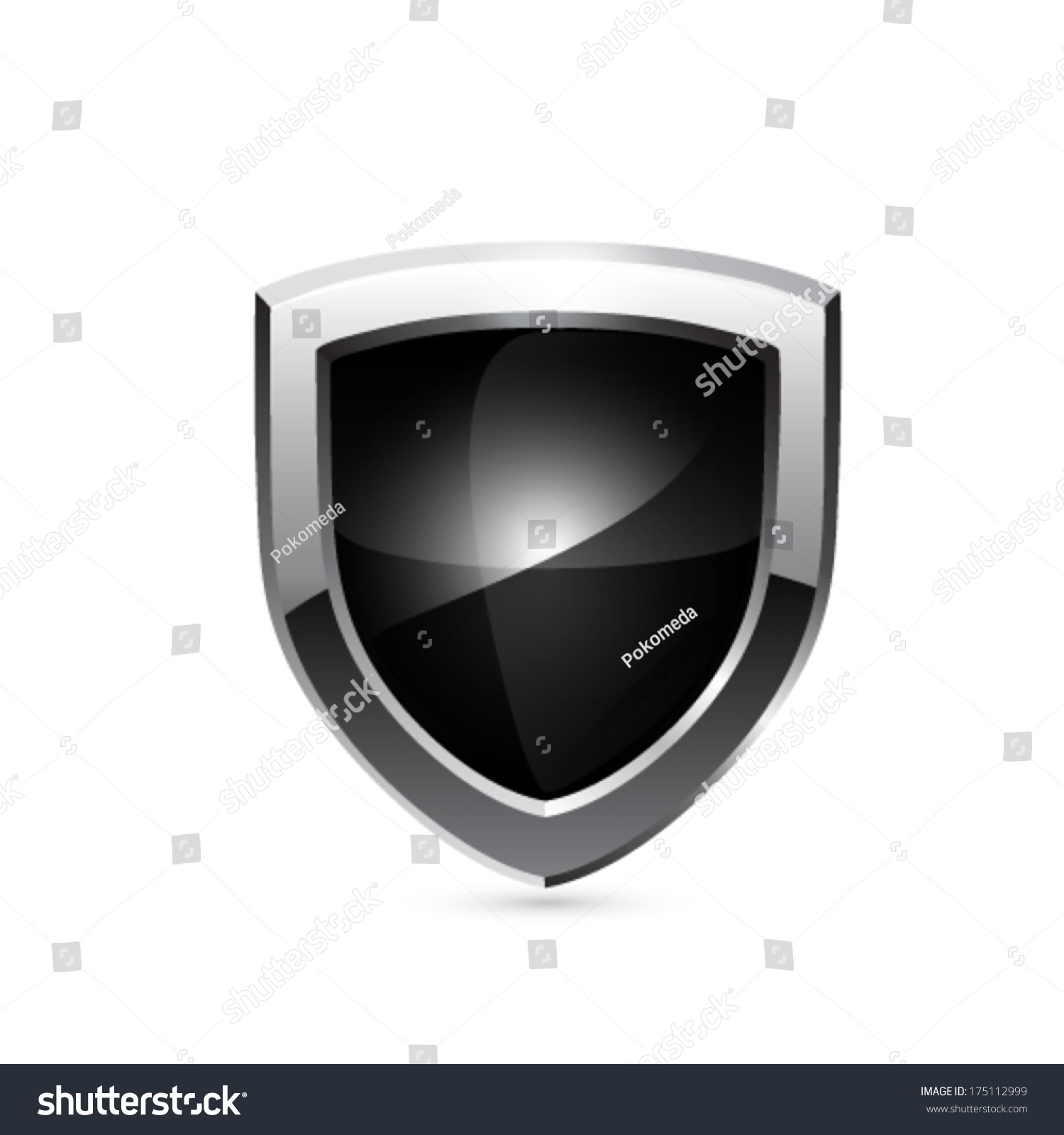 Black Shield Vector Stock Vector (Royalty Free) 175112999 | Shutterstock