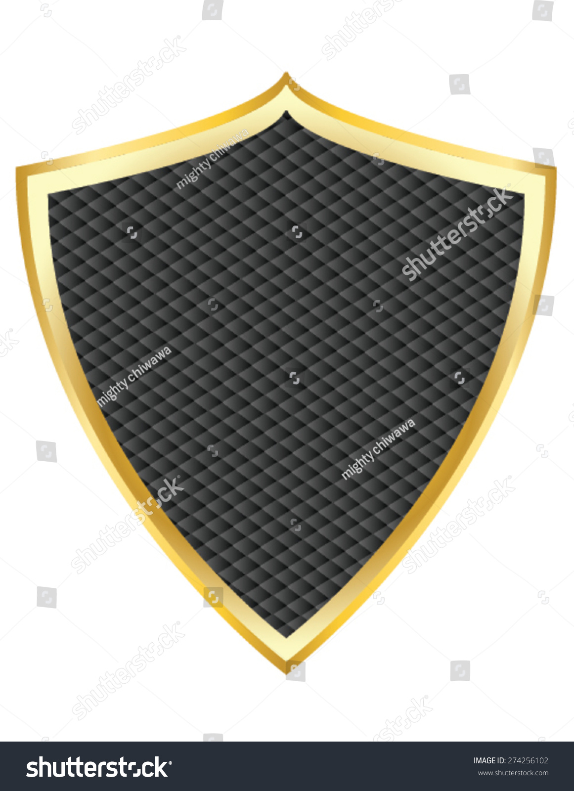 Black Shield Gold Border Vector Illustration: เวกเตอร์สต็อก (ปลอดค่า ...