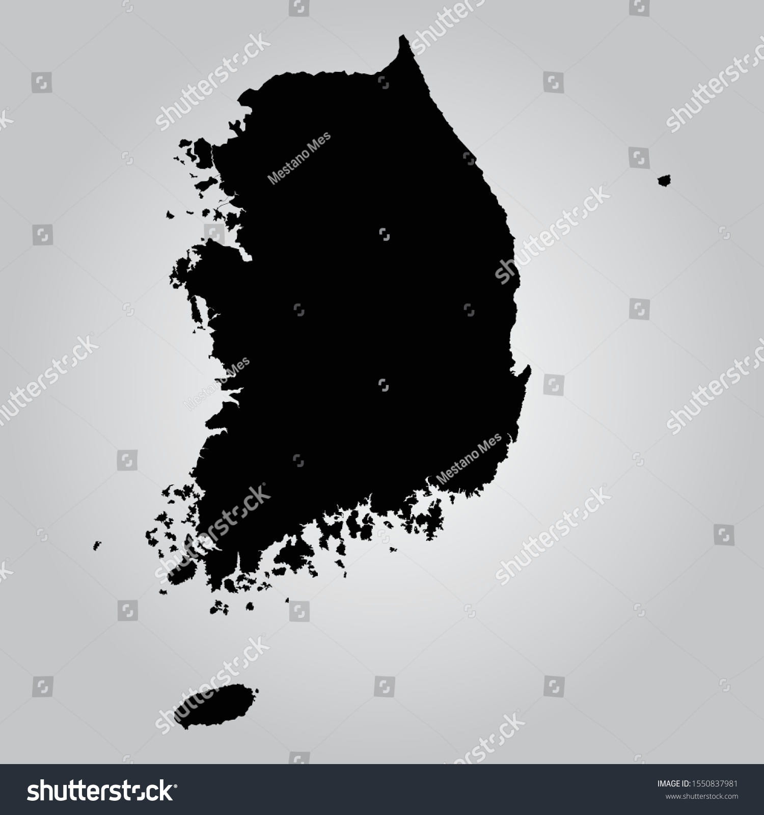 Black Silhouette Map South Korea On 库存矢量图（免版税）1550837981 | Shutterstock