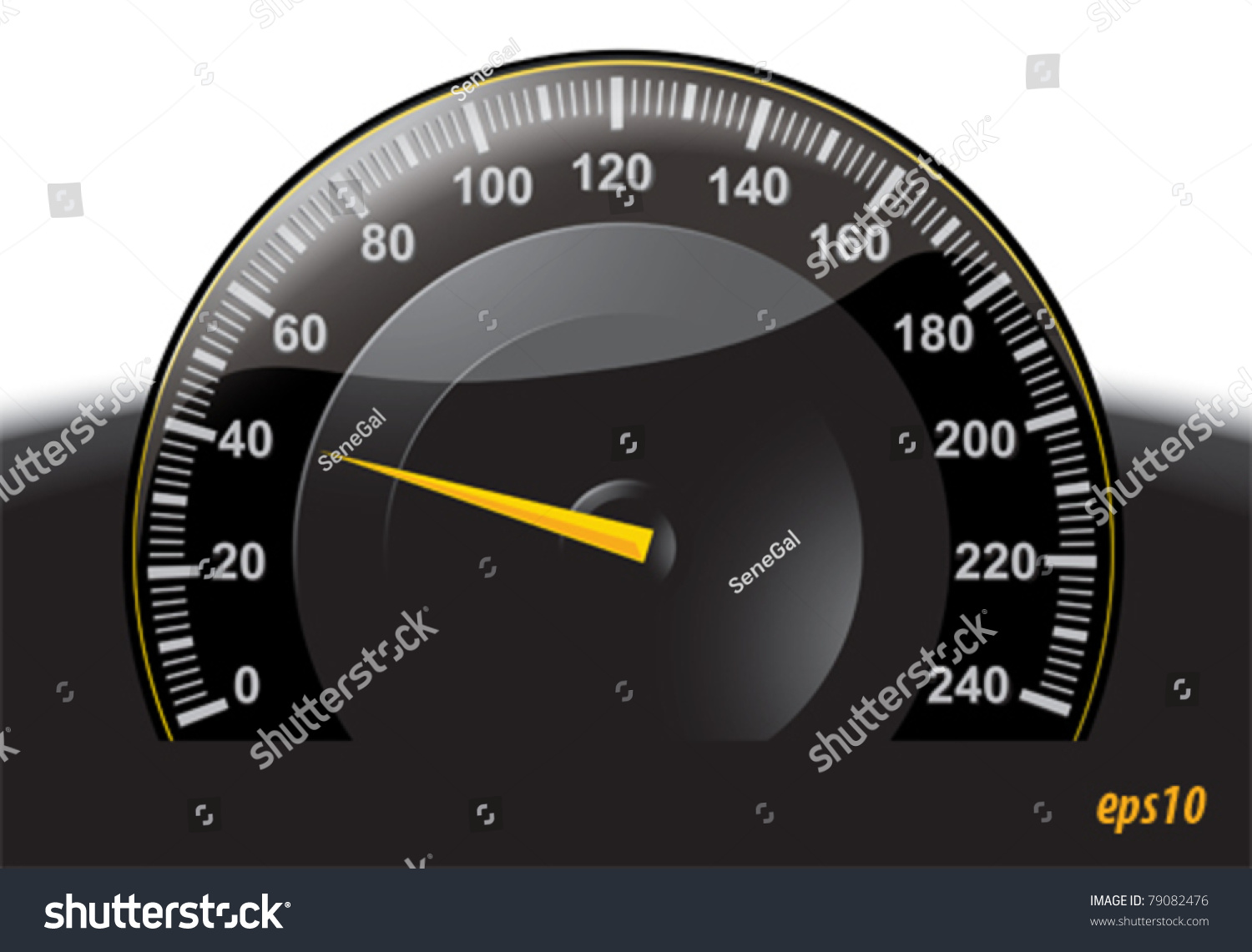 Black Speedometer Yellow Pointer Graduated 0: เวกเตอร์สต็อก (ปลอดค่า ...