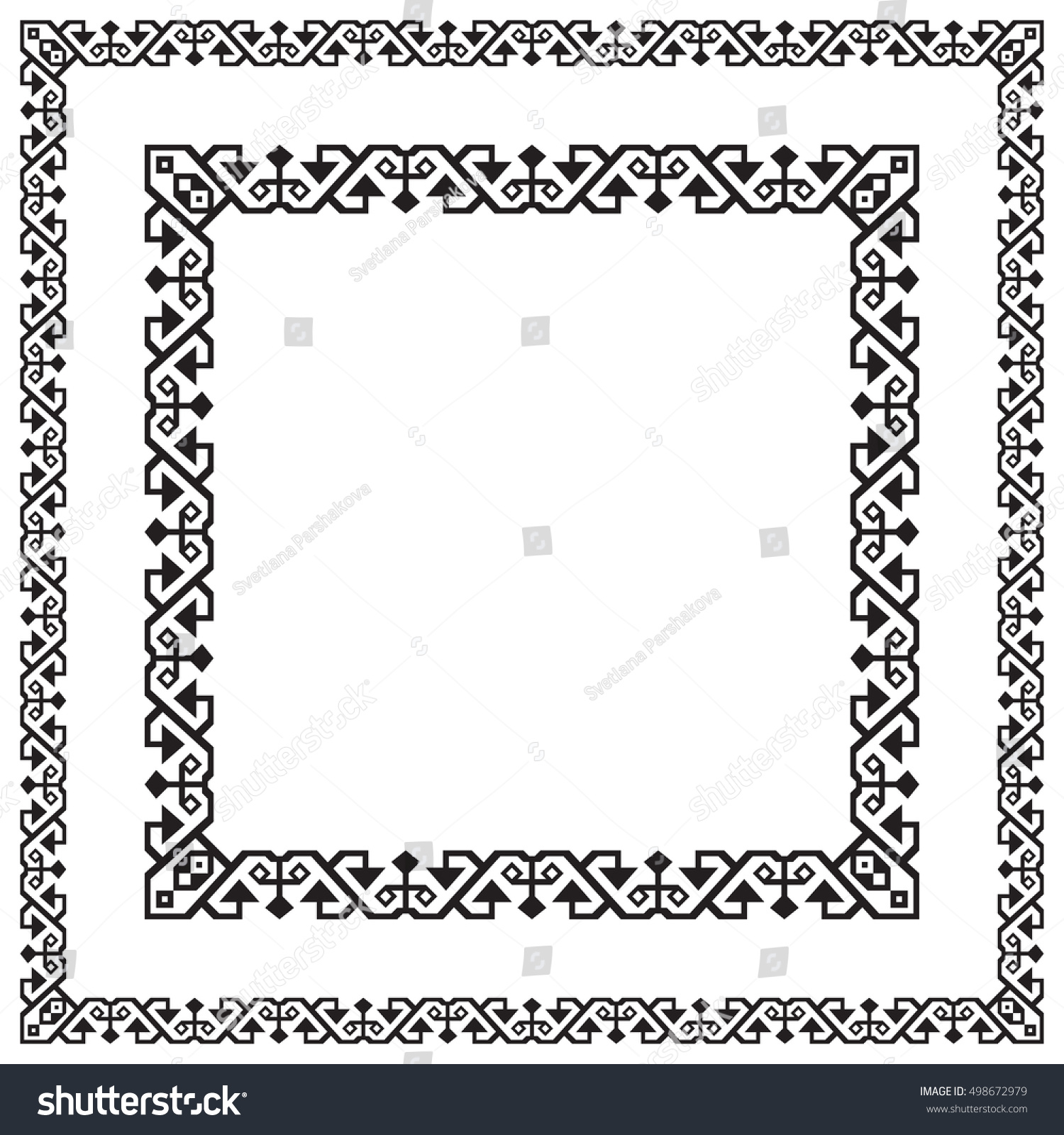 Black Square Frame Geometric Shapes Stylized Stock Vector (Royalty Free ...