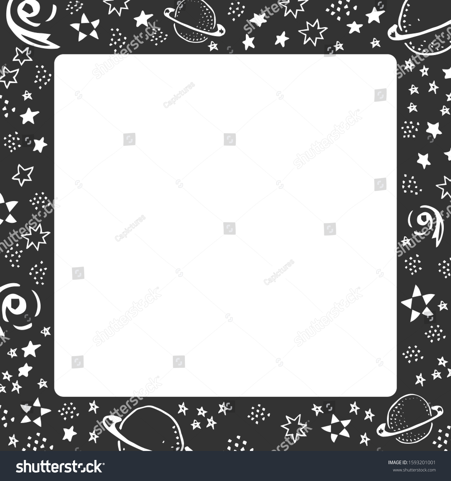 Black Square Frame White Space Elements Stock Vector (Royalty Free ...