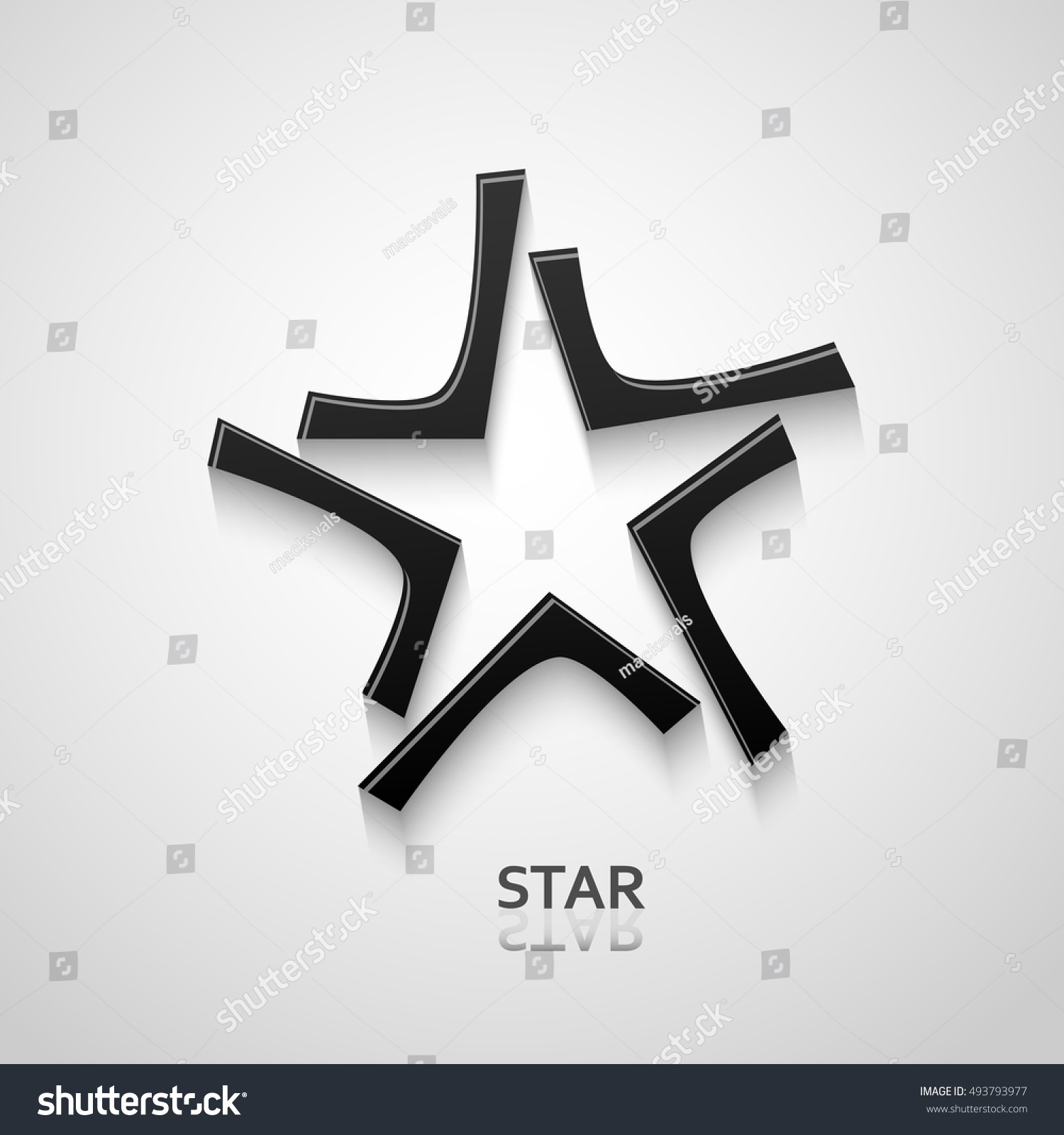 Black Star Logo Design Contains Transparent Stock Vector (Royalty Free ...