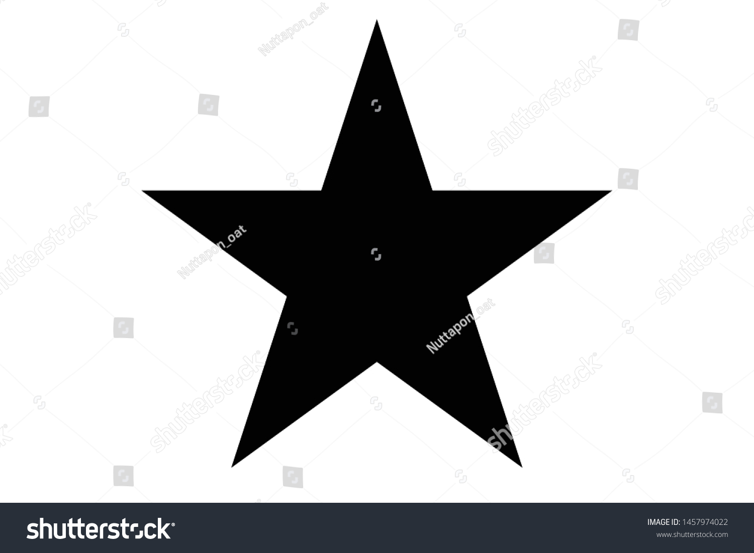 Black Star Shape On White Background Stock Vector (Royalty Free) 1457974022