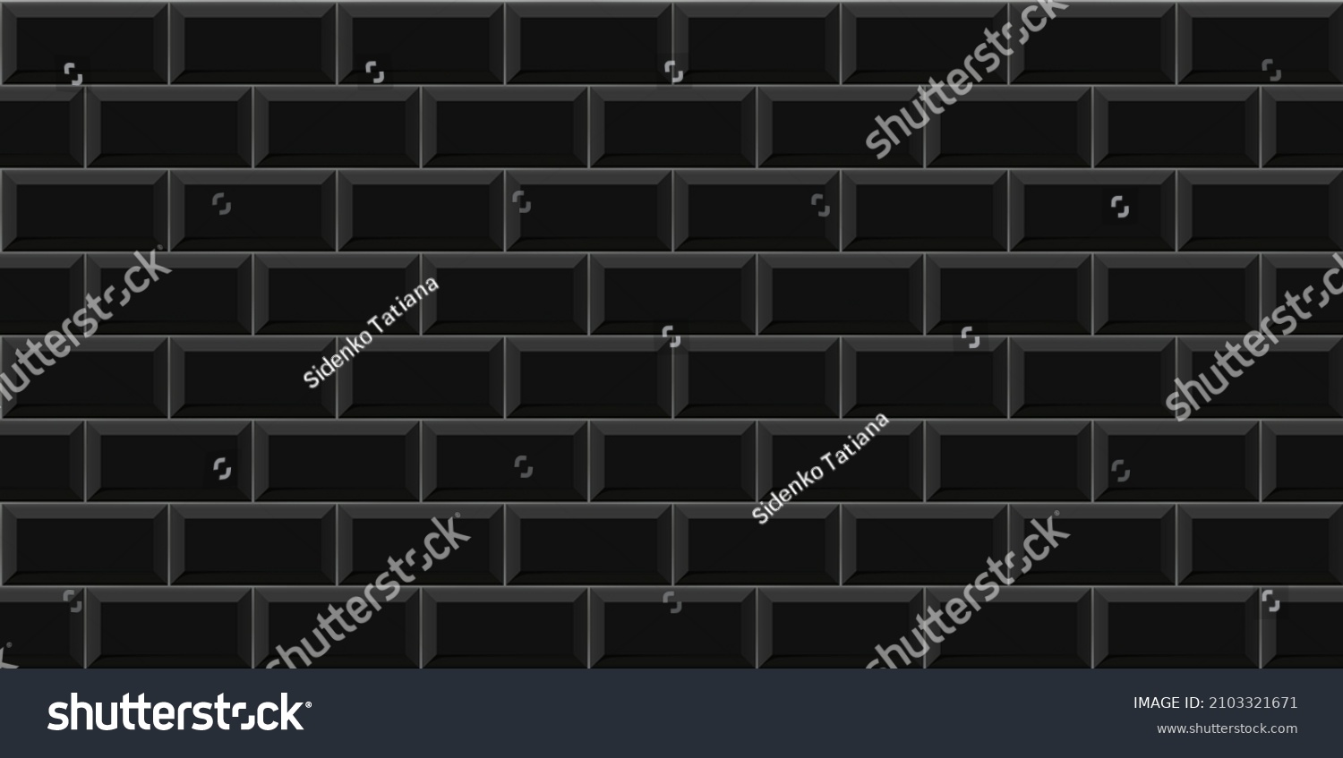 Black Subway Tile Seamless Pattern Wall Stock Vector (Royalty Free ...